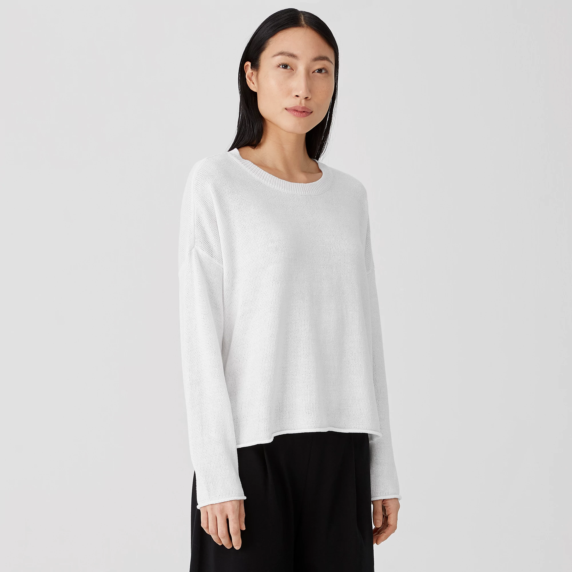 Organic Linen Cotton Box-Top | EILEEN FISHER