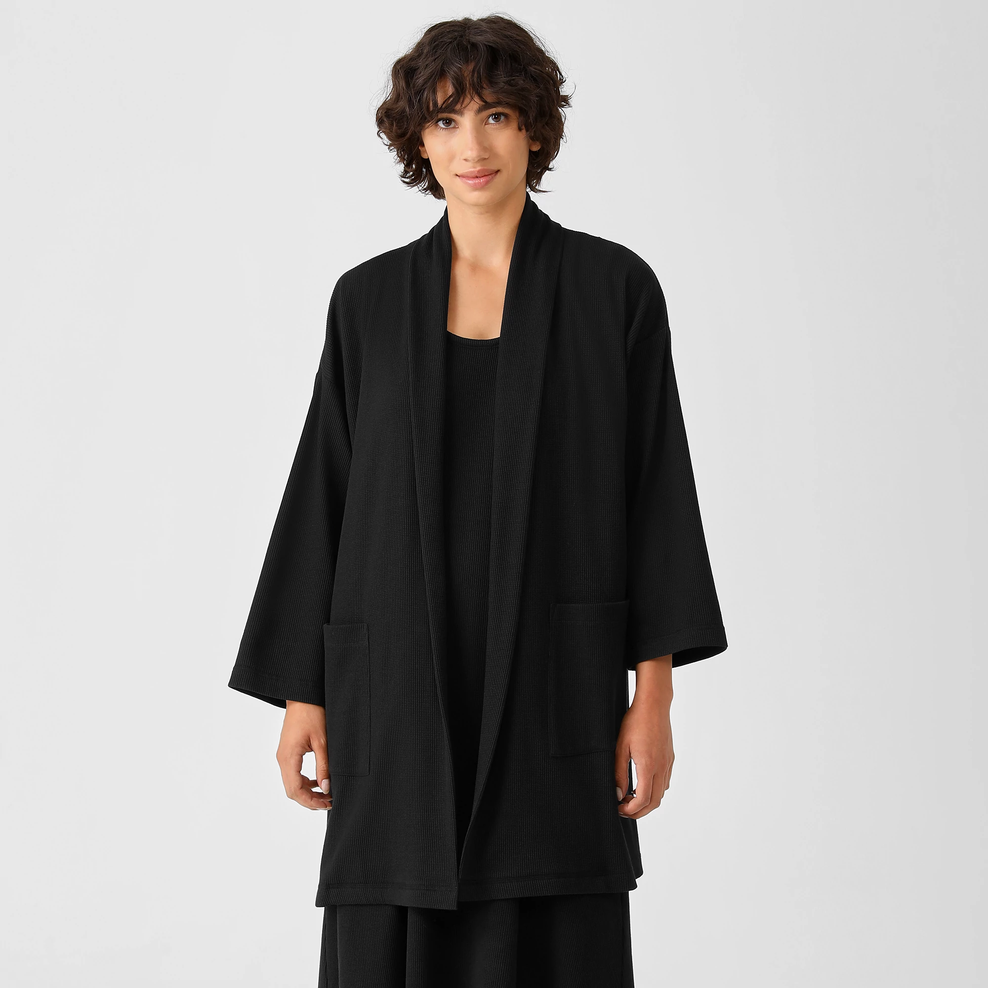 Cozy Organic Cotton Thermal Sleep Cardigan | EILEEN FISHER