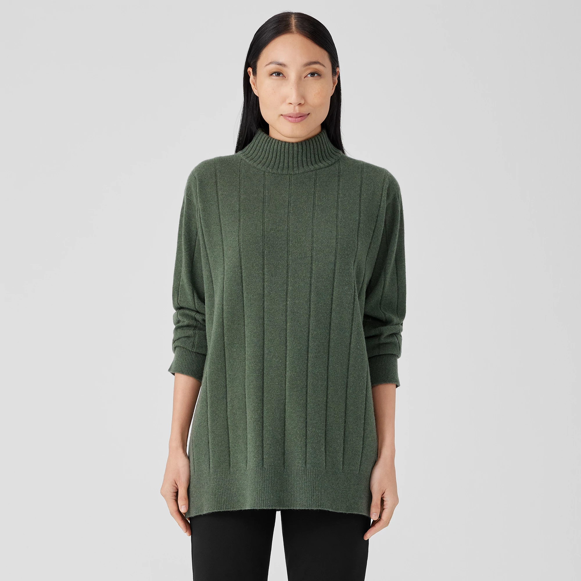 Italian Cashmere Turtleneck Long Top | EILEEN FISHER