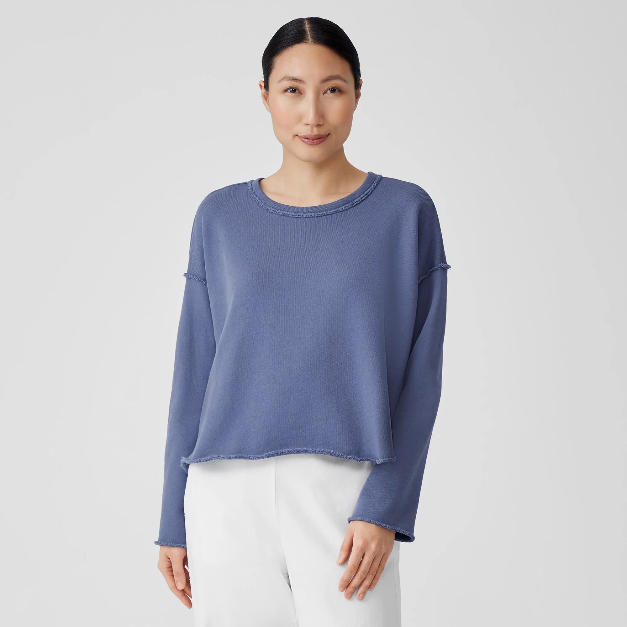 Organic Cotton French Terry Box-Top | EILEEN FISHER