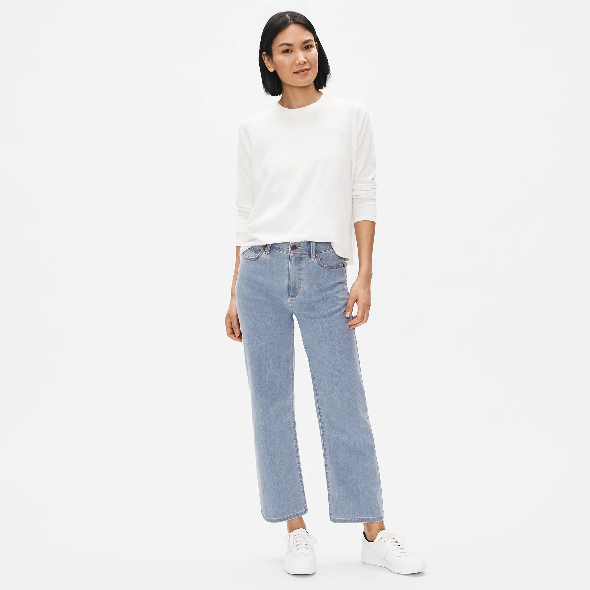 Organic Cotton Stretch Wide-Leg Jean | EILEEN FISHER