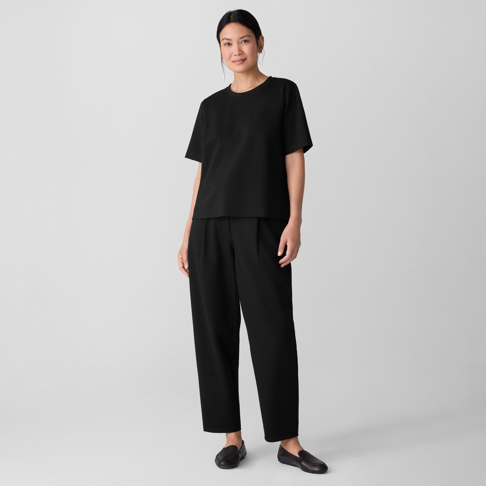 Lightweight Ponte Crew Neck Tee | EILEEN FISHER