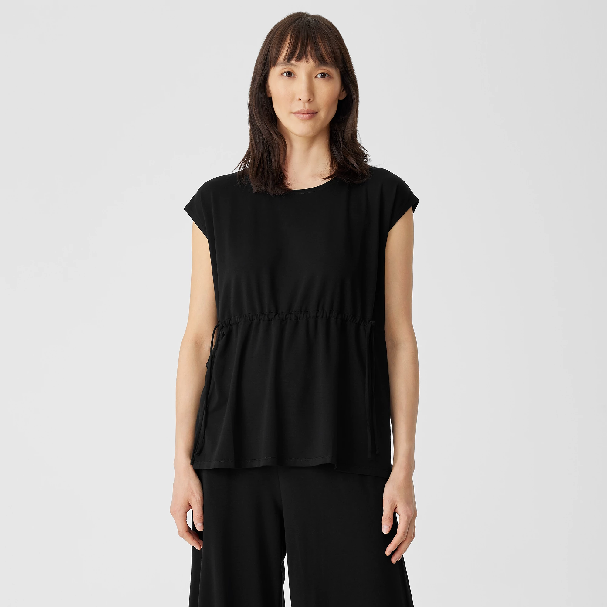 Fine Jersey Jewel Neck Top | EILEEN FISHER