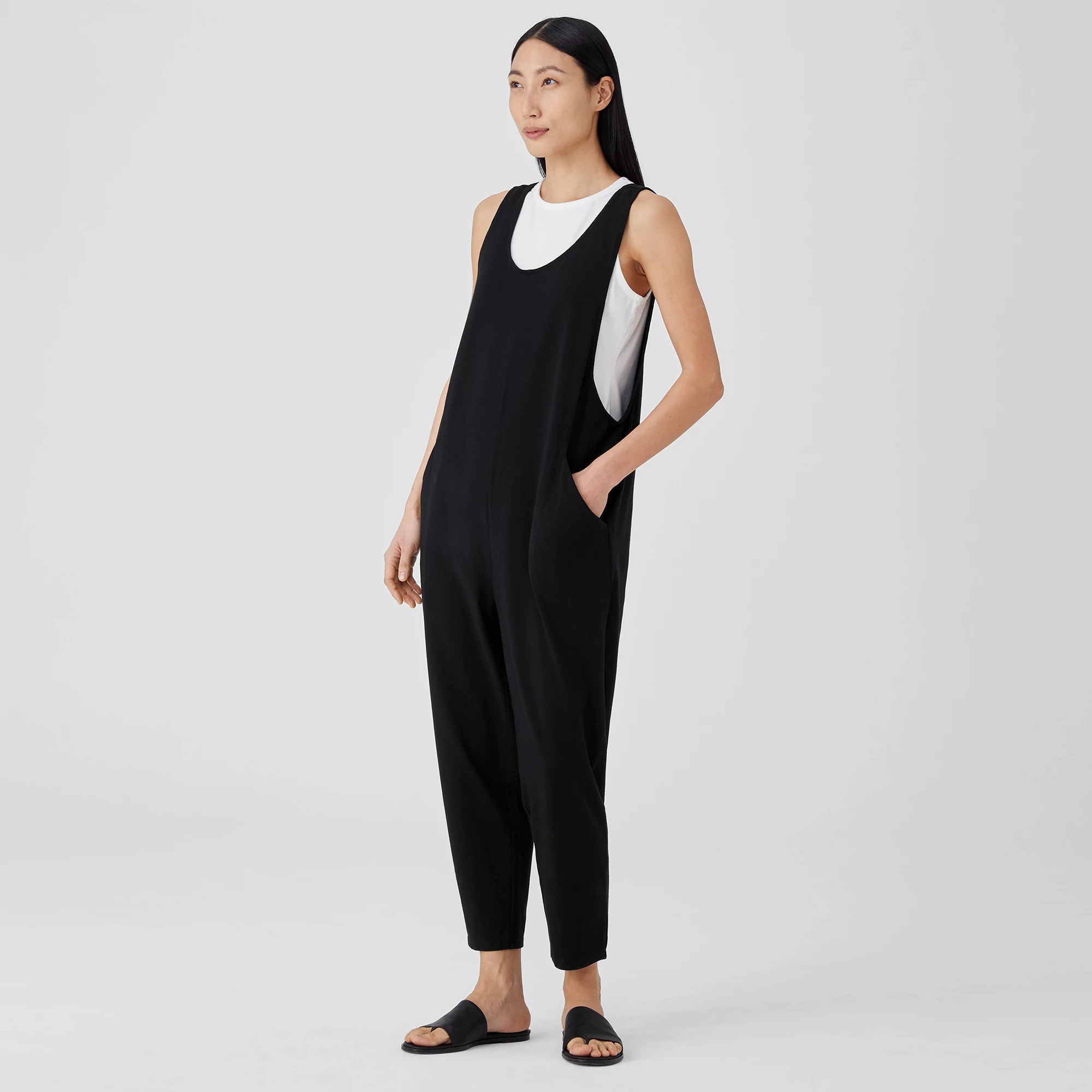 Traceable Organic Cotton Jersey Slouchy Jumpsuit | EILEEN FISHER