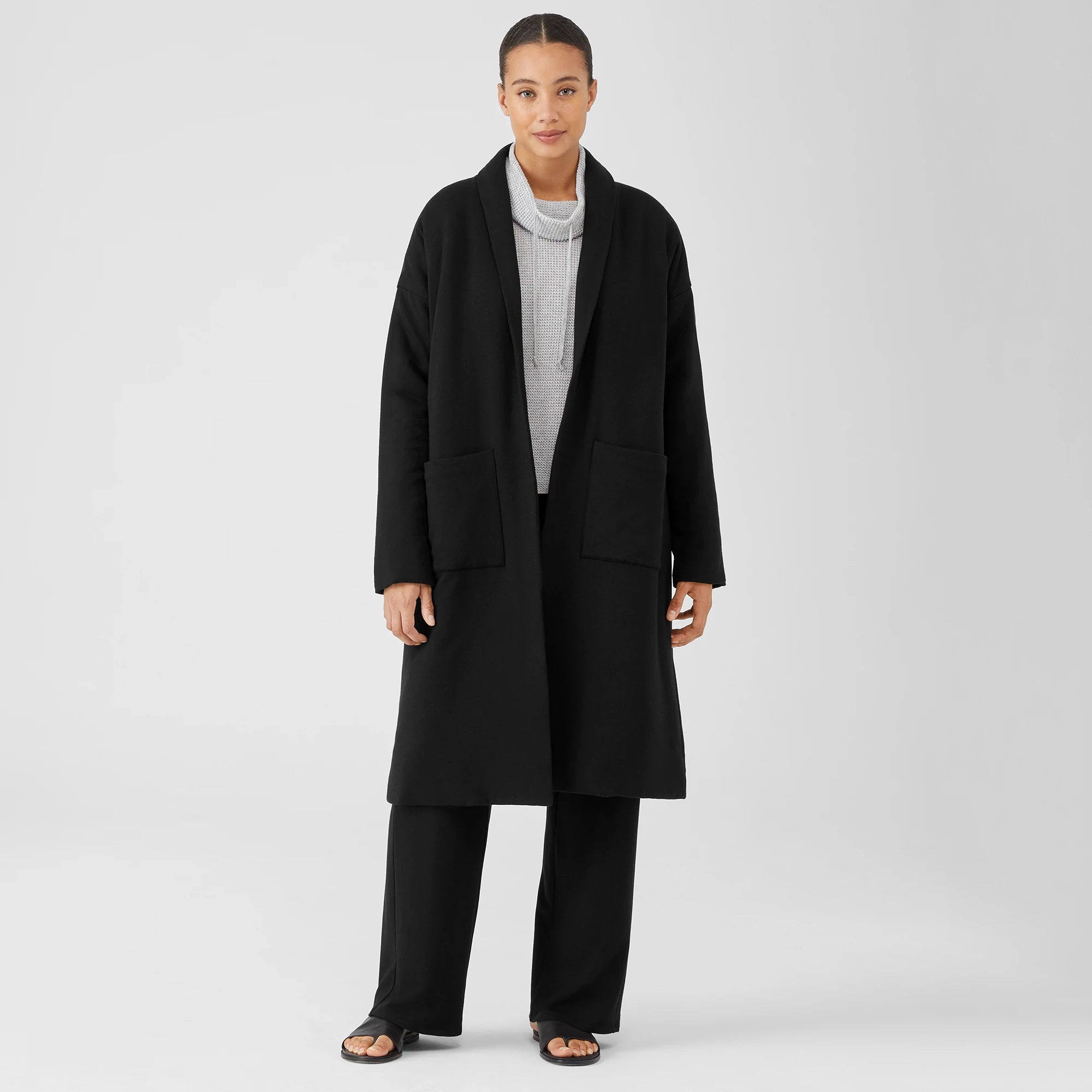 Cozy Brushed Terry Hug Padded Coat | EILEEN FISHER