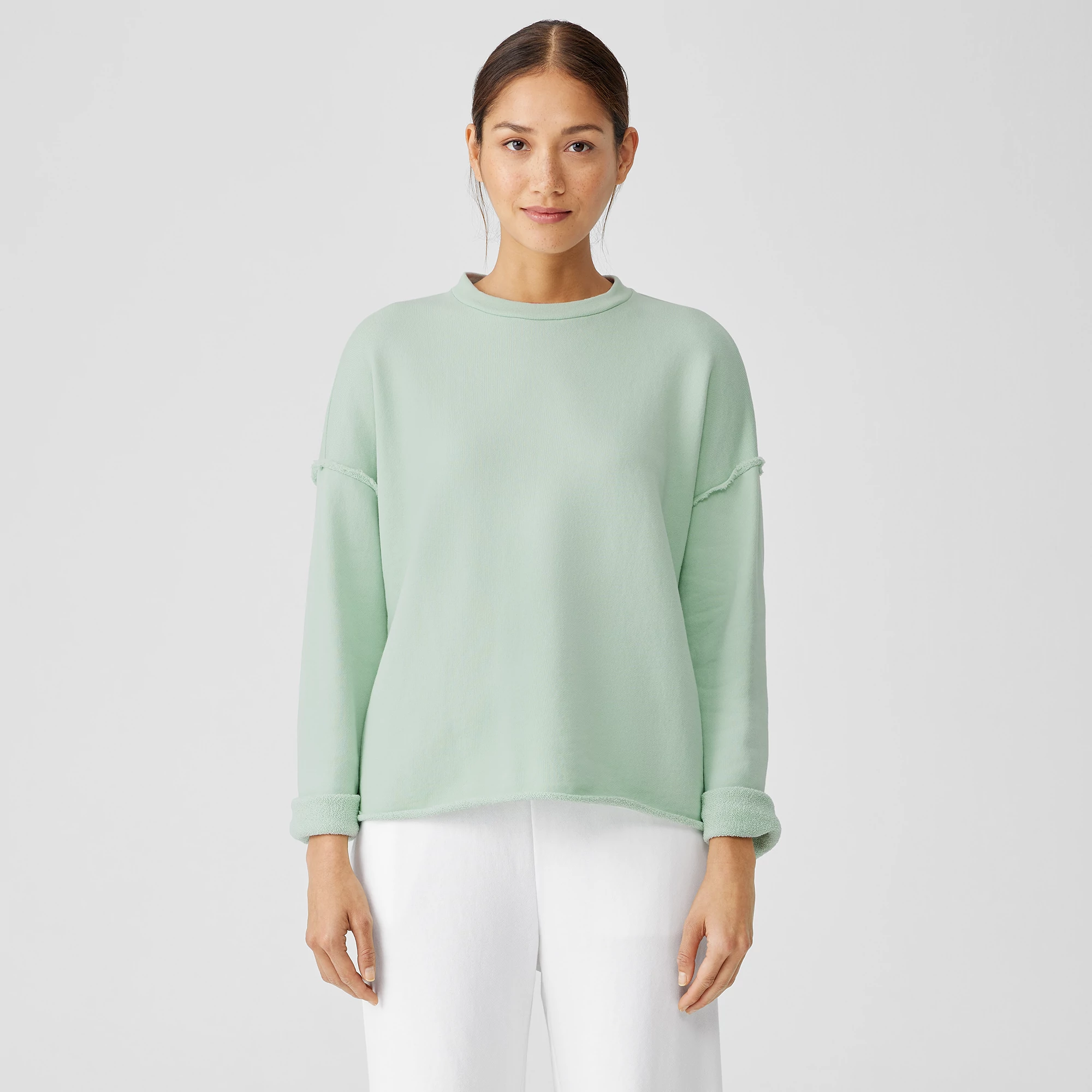 Organic Cotton French Terry Box-Top | EILEEN FISHER