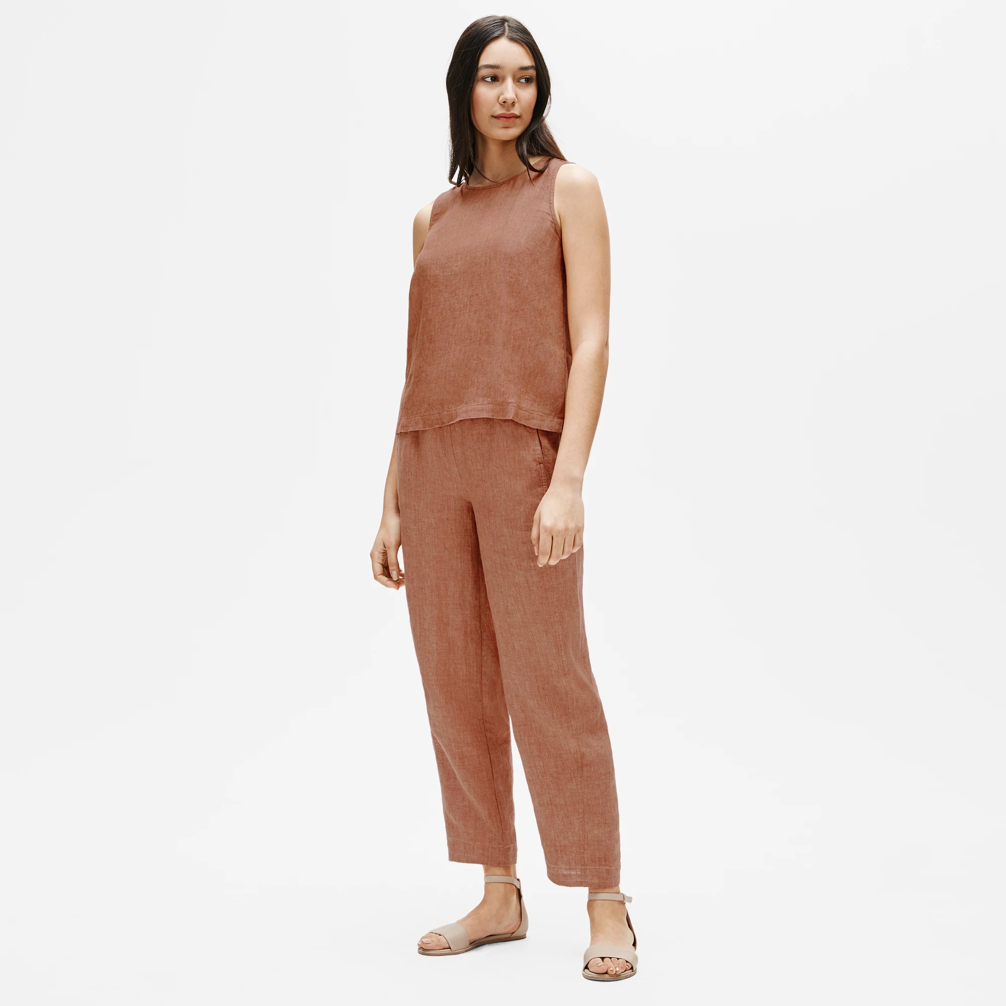 Washed Organic Linen Delave Shell | EILEEN FISHER