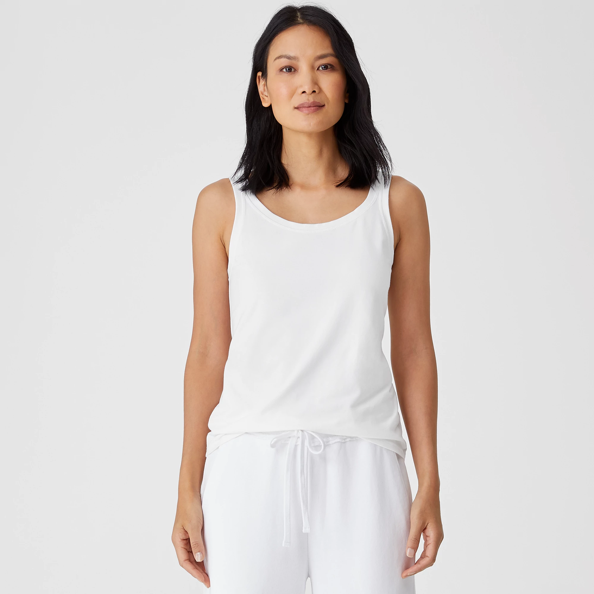 Traceable Cotton Jersey Scoop Neck Tank | EILEEN FISHER