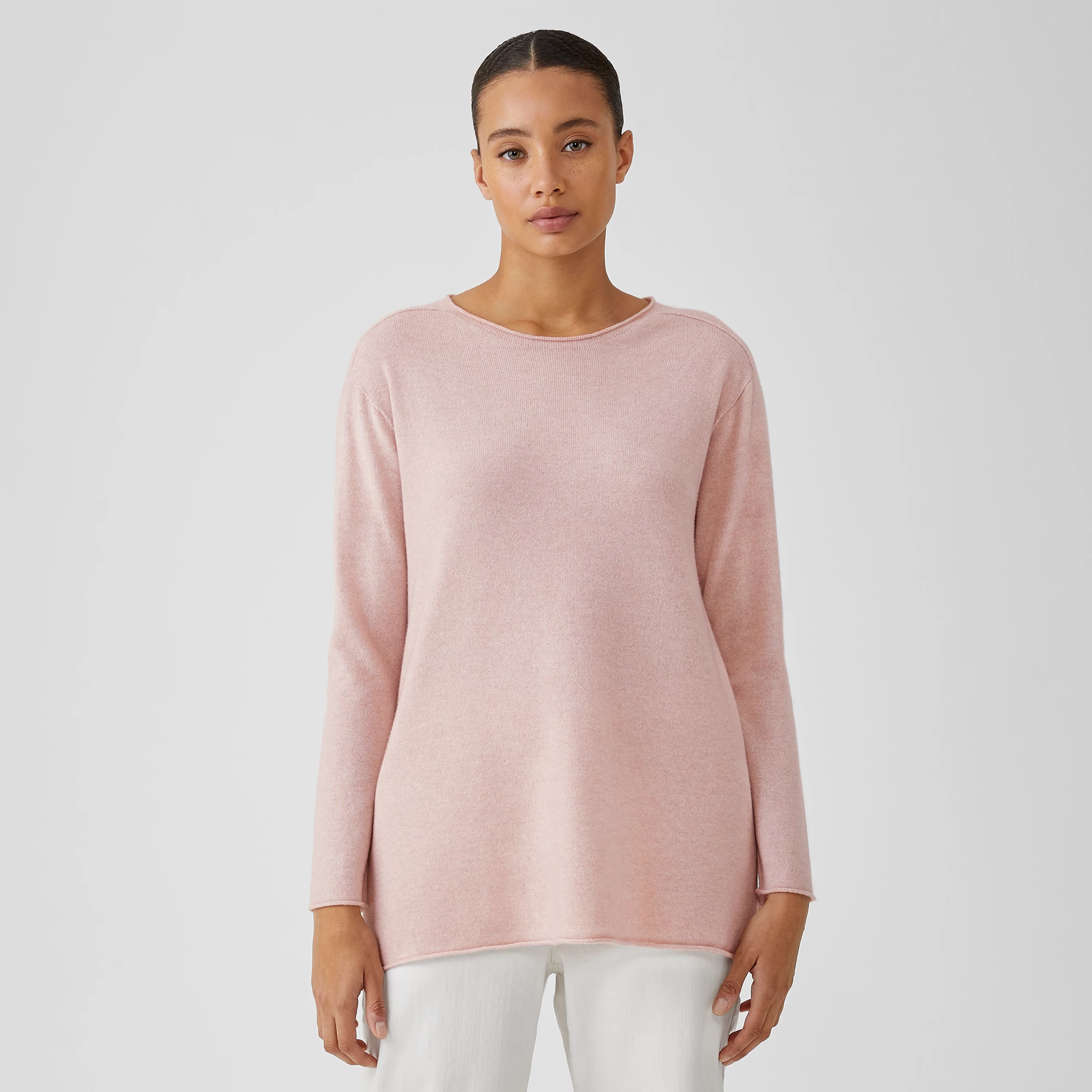 Italian Cashmere Crew Neck Top | EILEEN FISHER