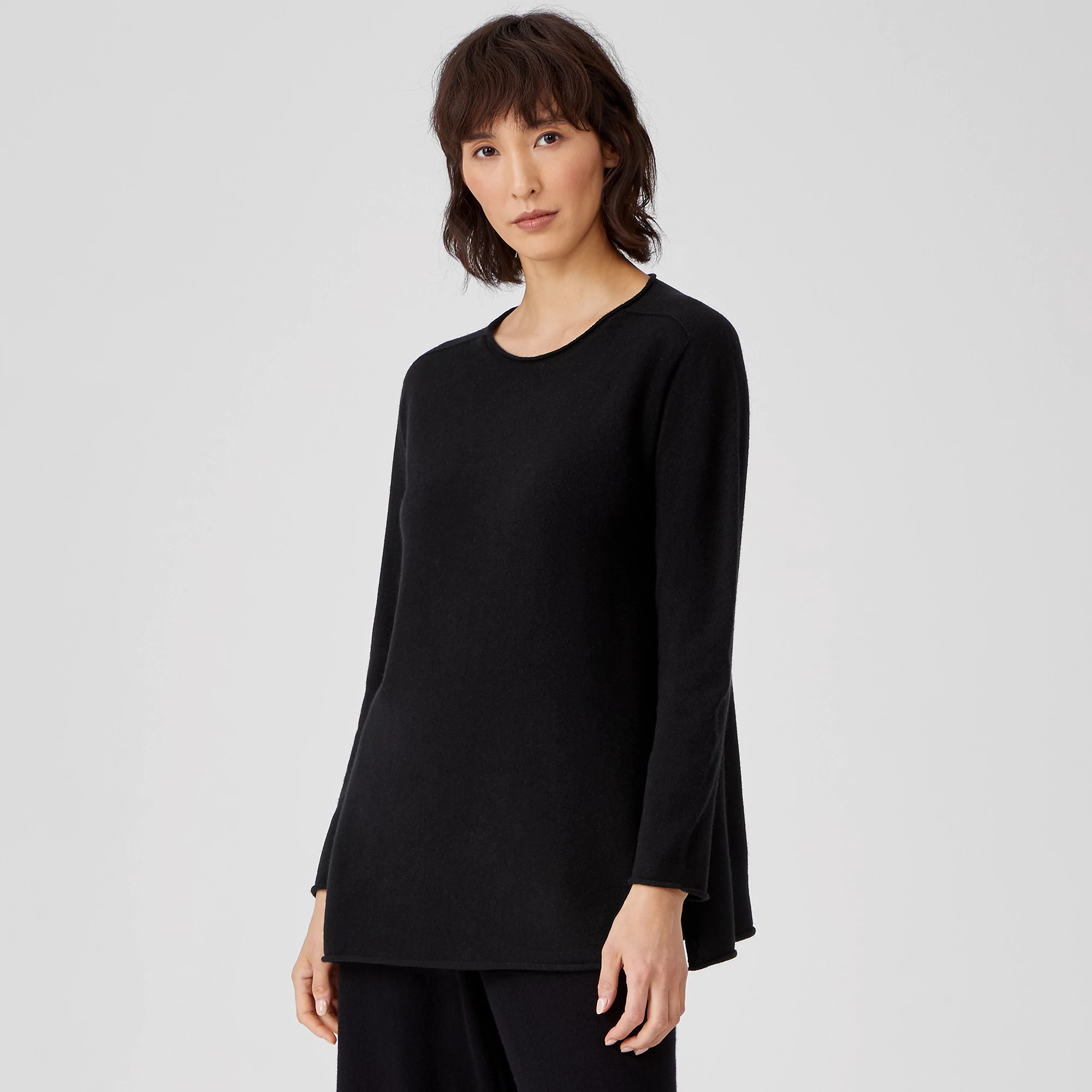 Italian Cashmere Crew Neck Tunic | EILEEN FISHER