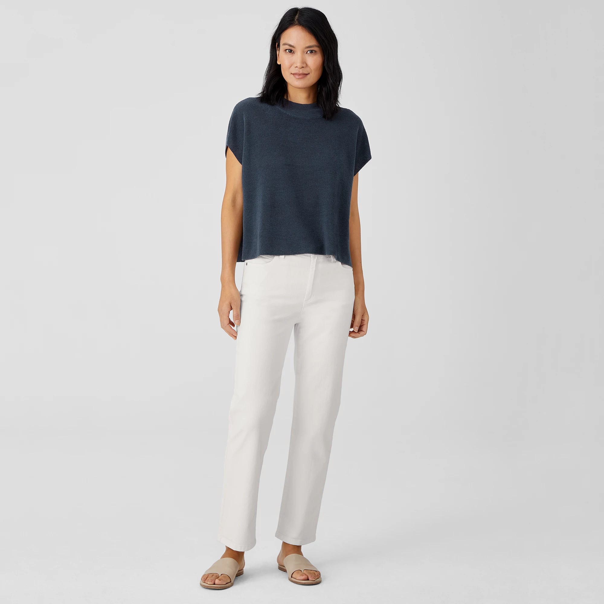 Undyed Organic Cotton Denim Straight Jean | EILEEN FISHER