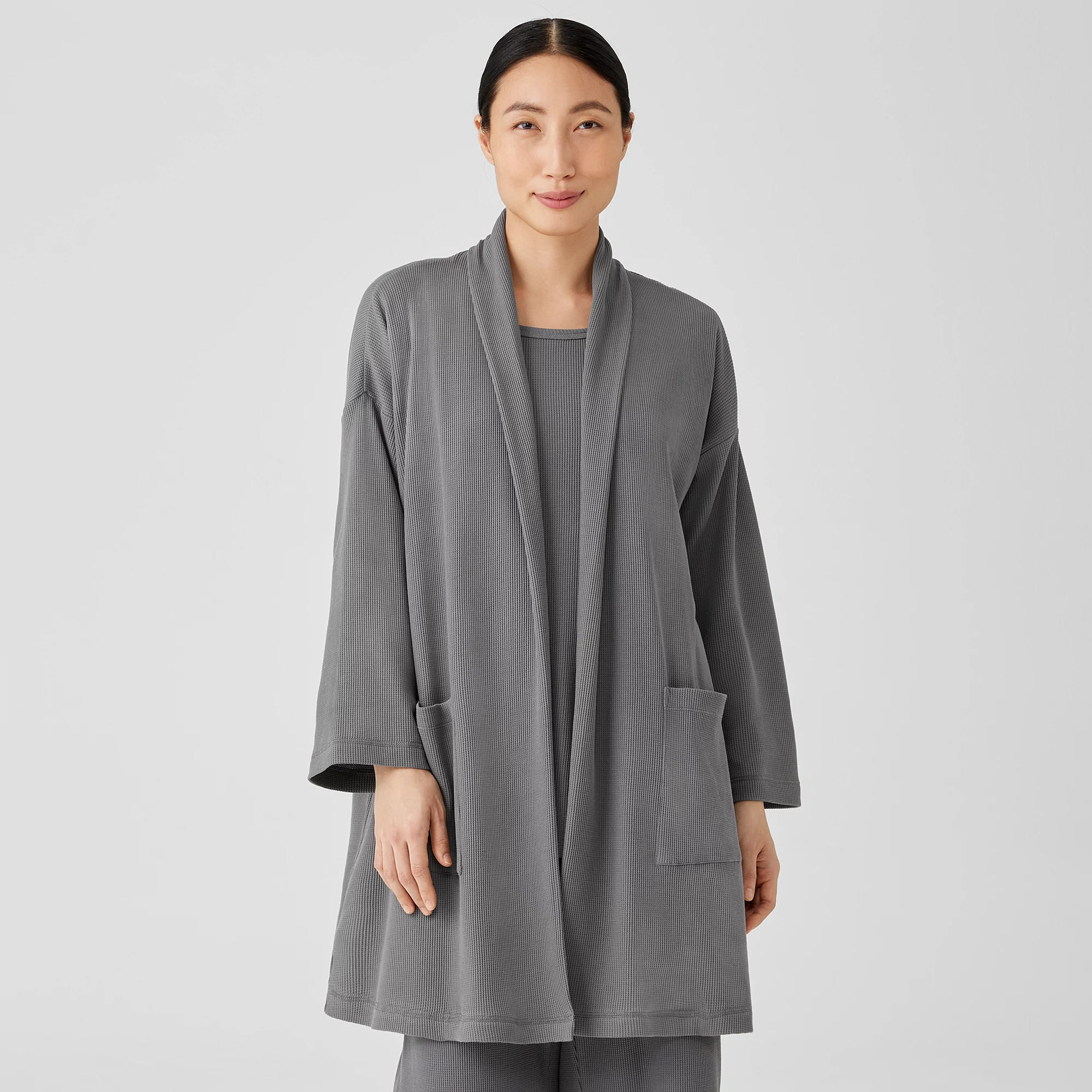 Cozy Organic Cotton Thermal Sleep Cardigan | EILEEN FISHER