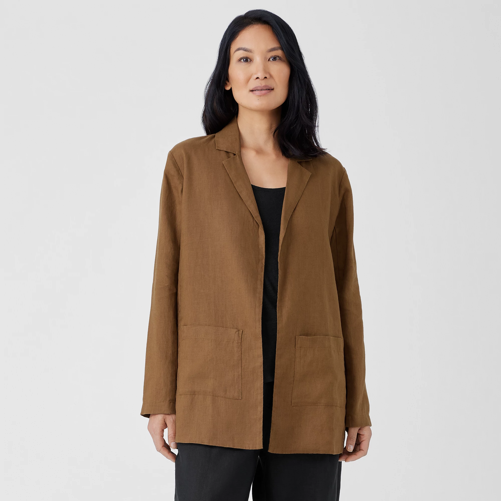 Organic Linen Long Blazer | EILEEN FISHER