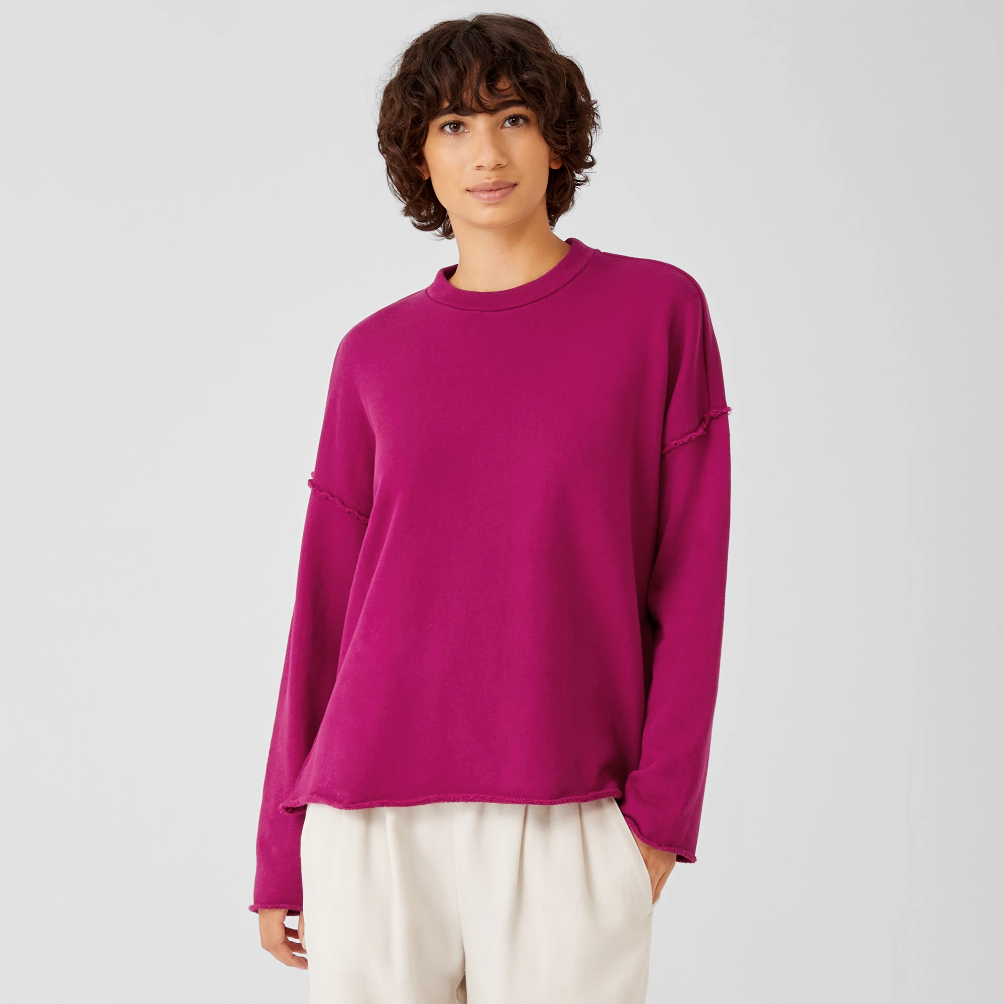 Organic Cotton French Terry Box-Top | EILEEN FISHER