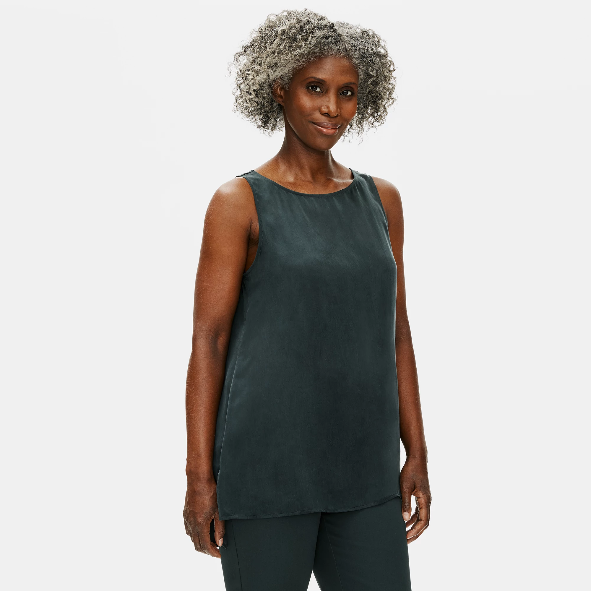 Sandwashed Cupro Long Shell | EILEEN FISHER