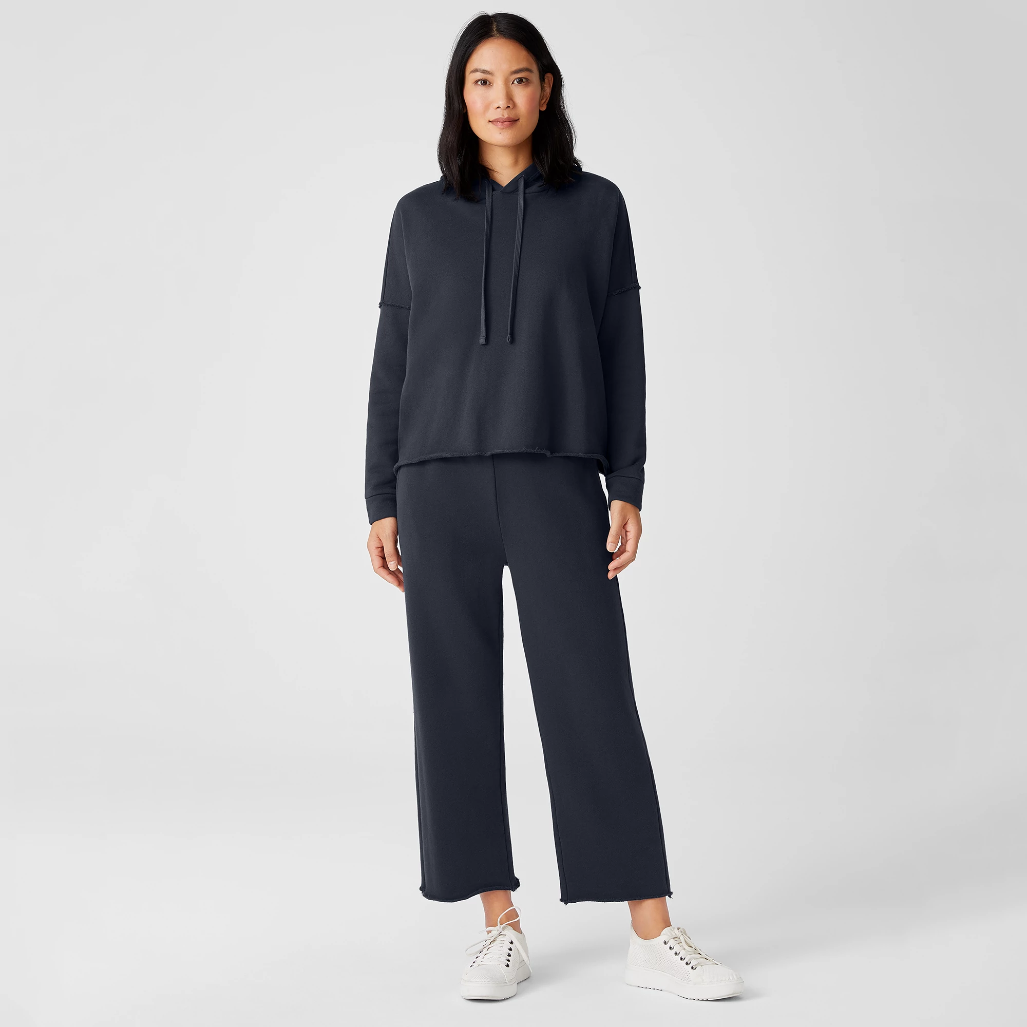 Organic Cotton French Terry Straight Pant | EILEEN FISHER