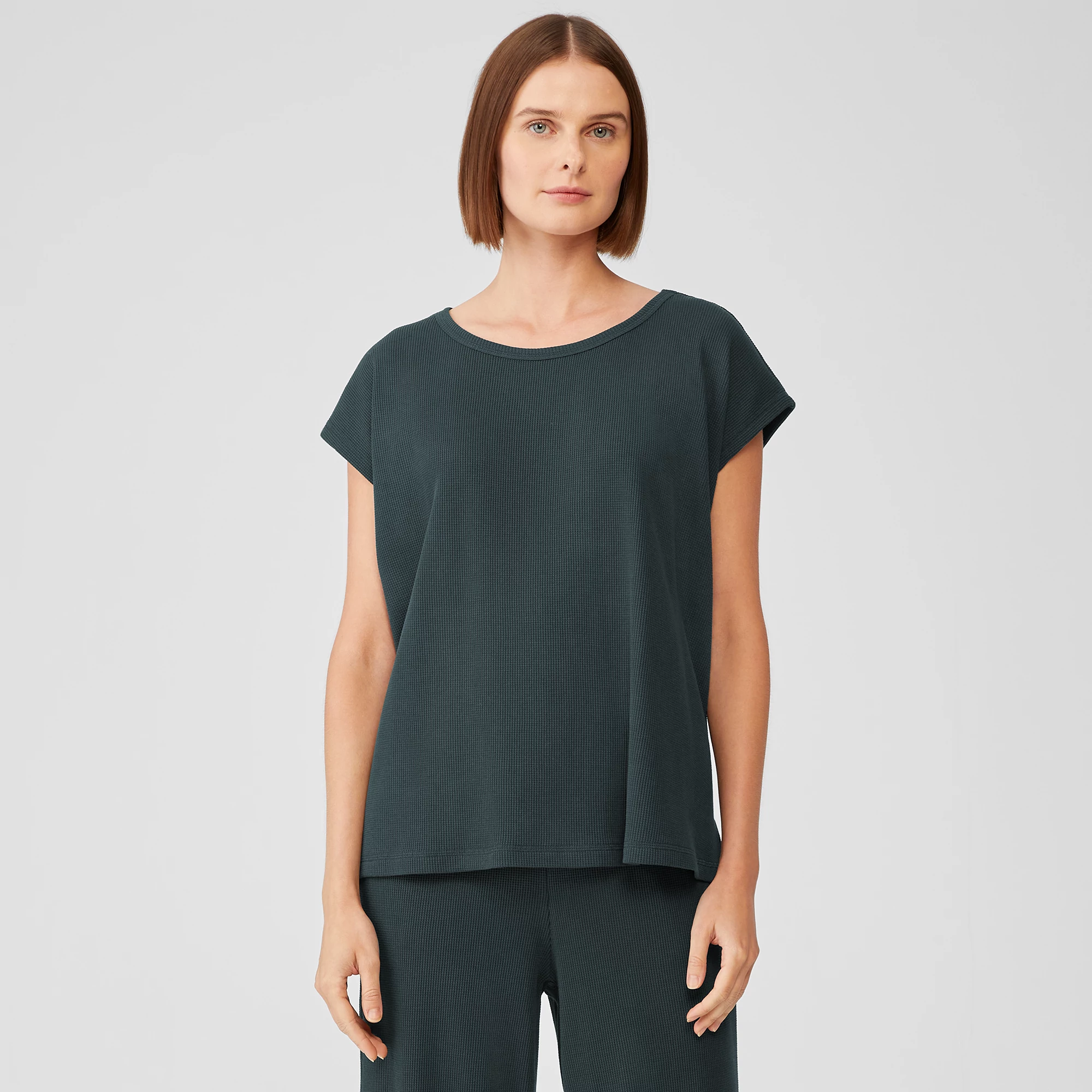 Cozy Organic Cotton Thermal Square Top | EILEEN FISHER