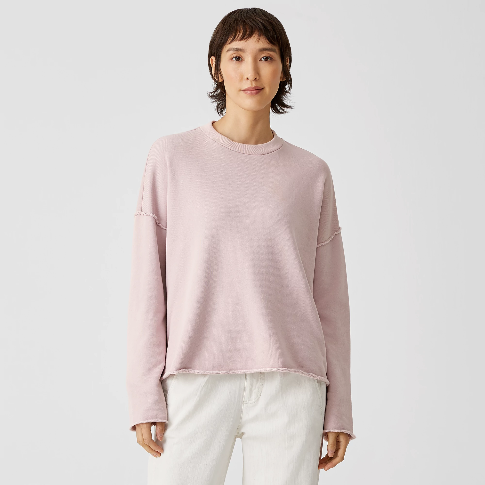 Organic Cotton French Terry Box-Top | EILEEN FISHER