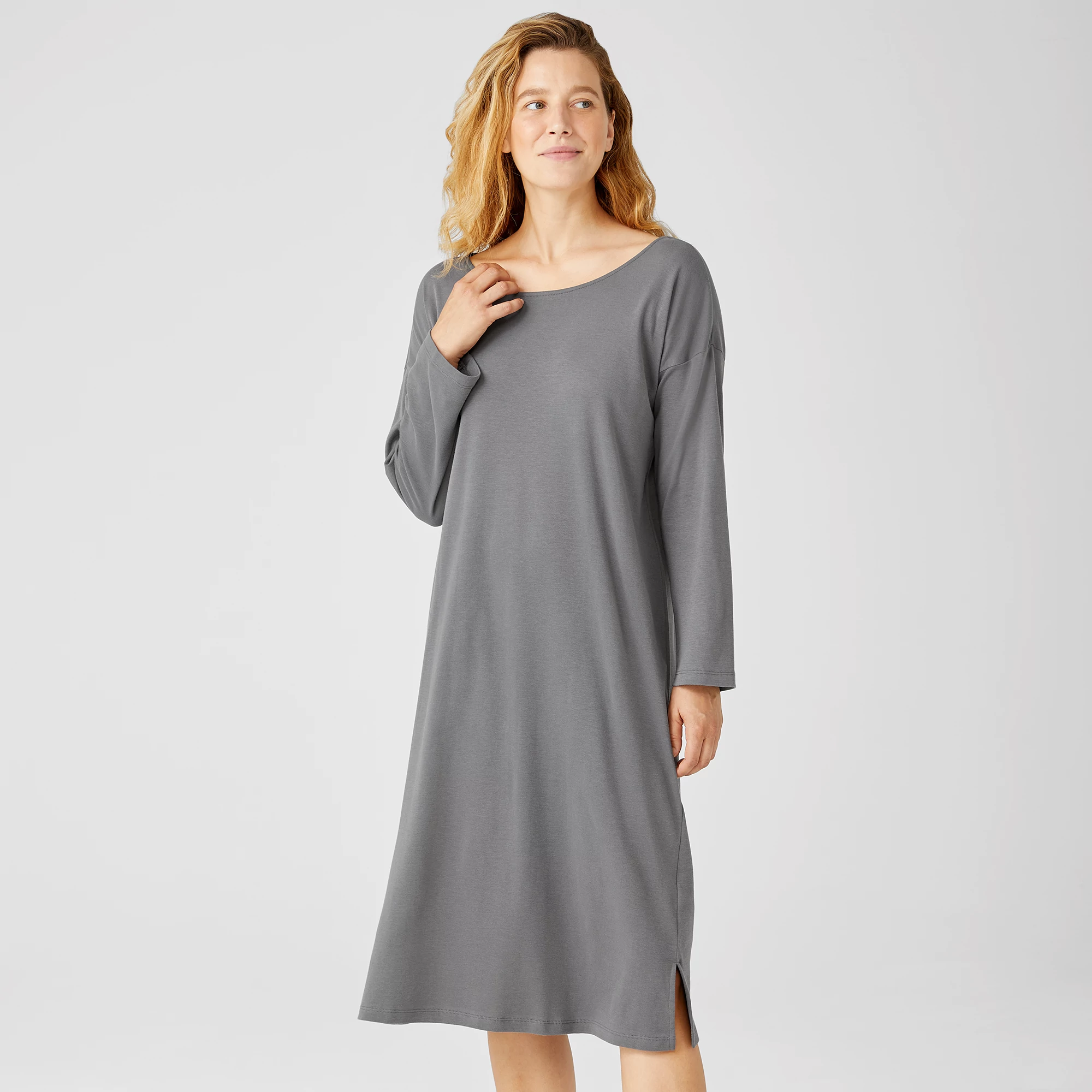 Cozy Organic Cotton Interlock Dress | EILEEN FISHER