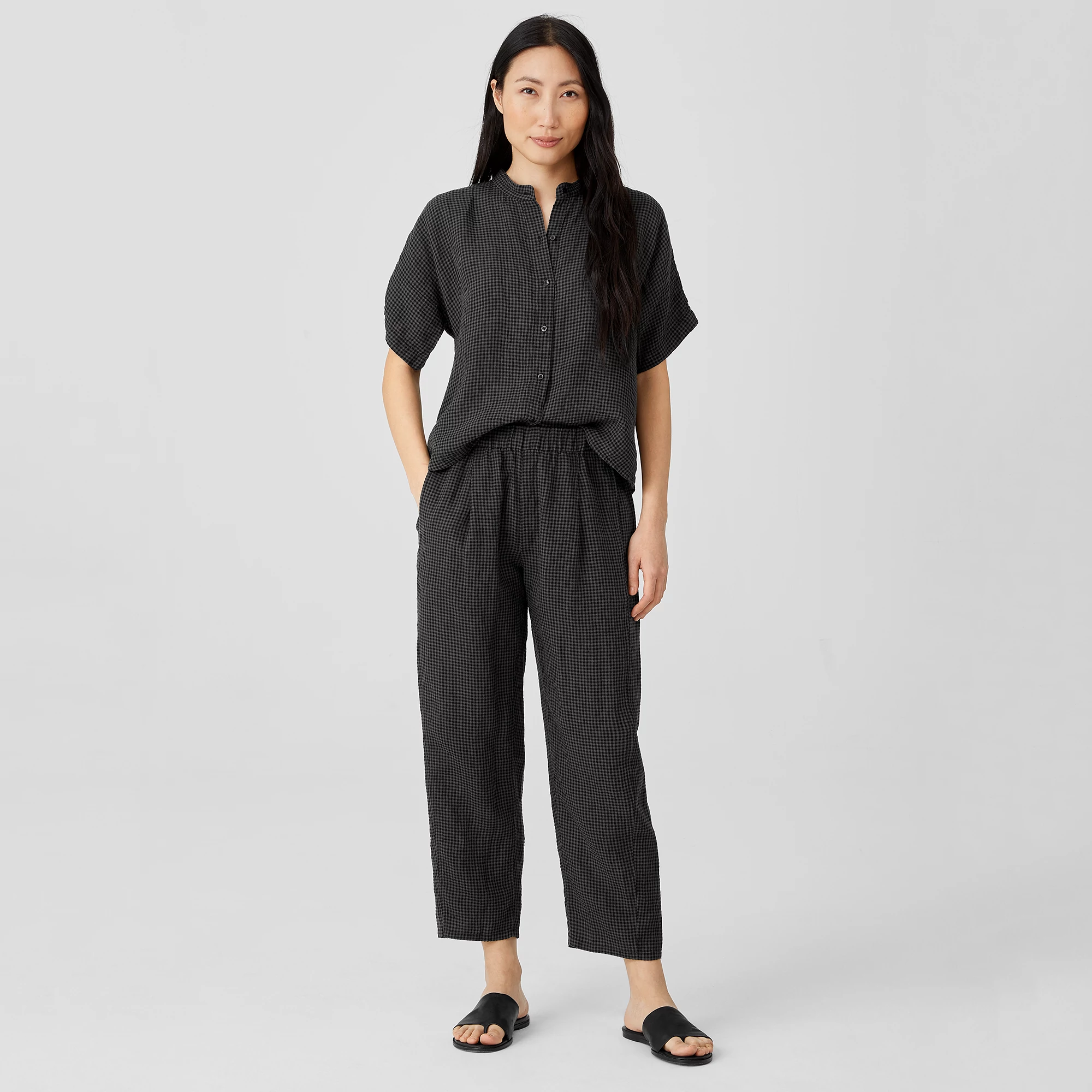 Puckered Organic Linen Lantern Pant | EILEEN FISHER