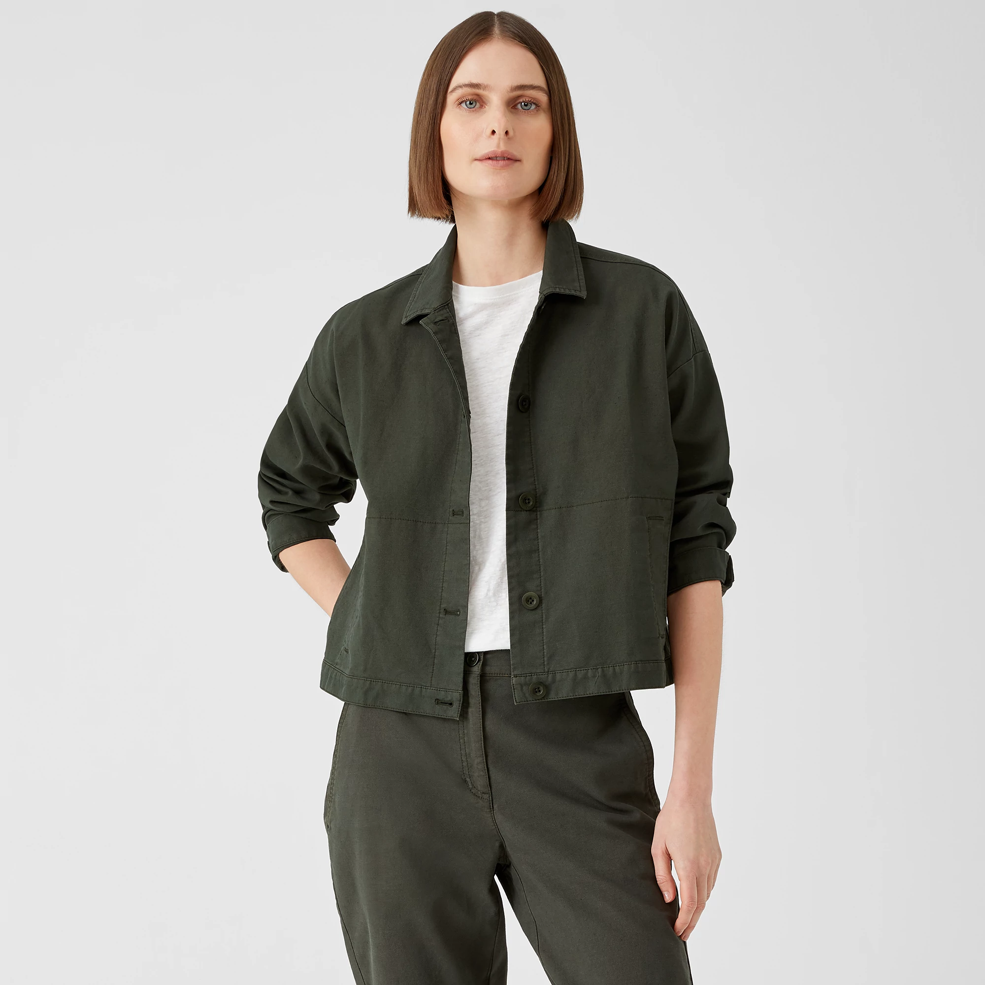Organic Cotton Hemp Jacket | EILEEN FISHER