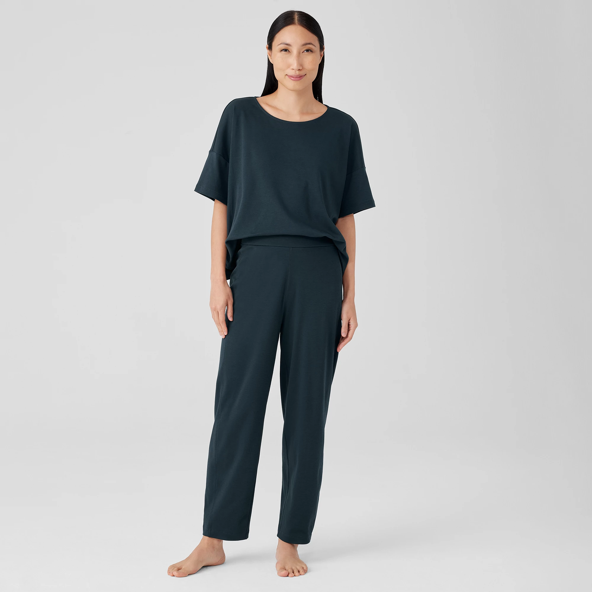 Organic Cotton Interlock Lantern Sleep Pant | EILEEN FISHER