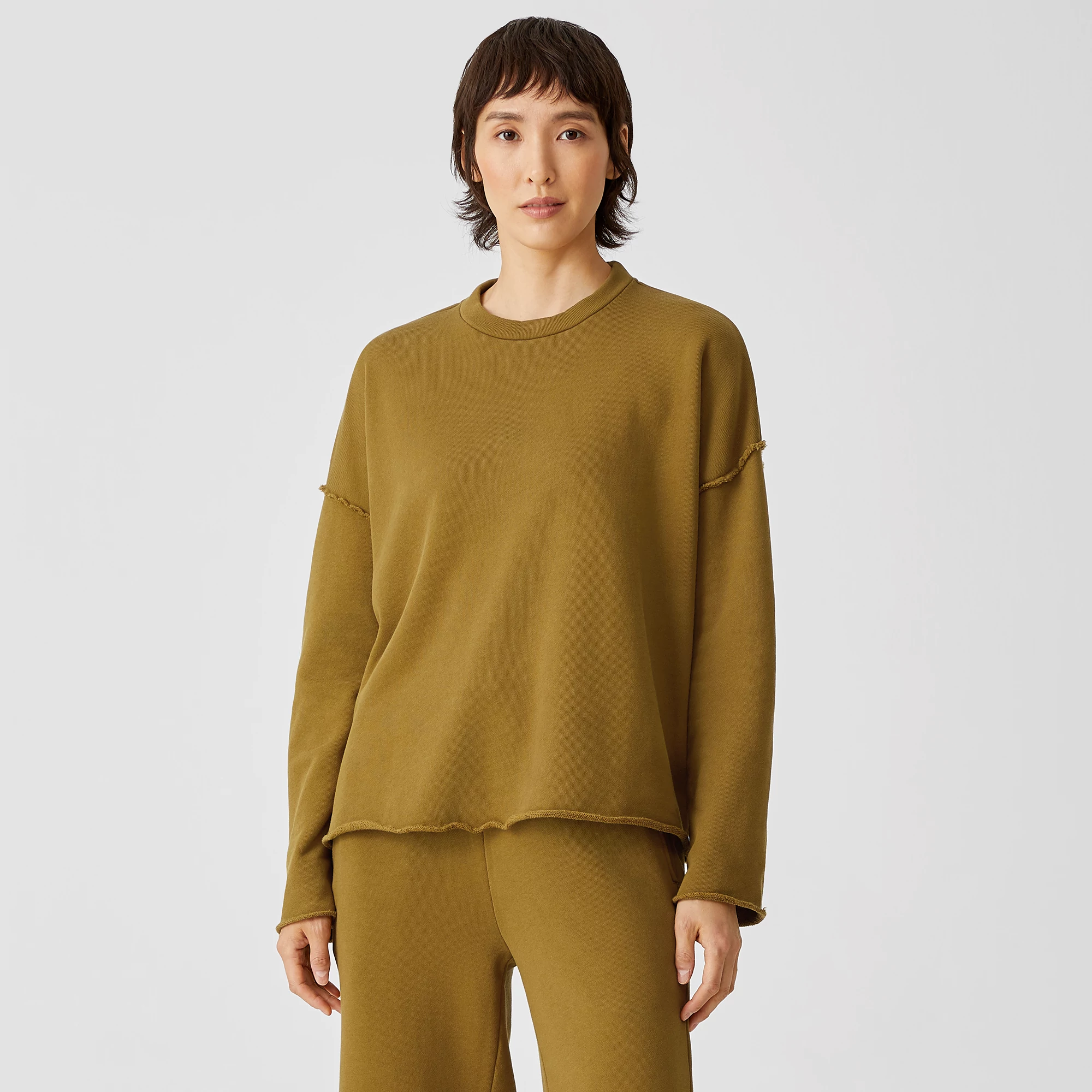 Organic Cotton French Terry Box-Top | EILEEN FISHER