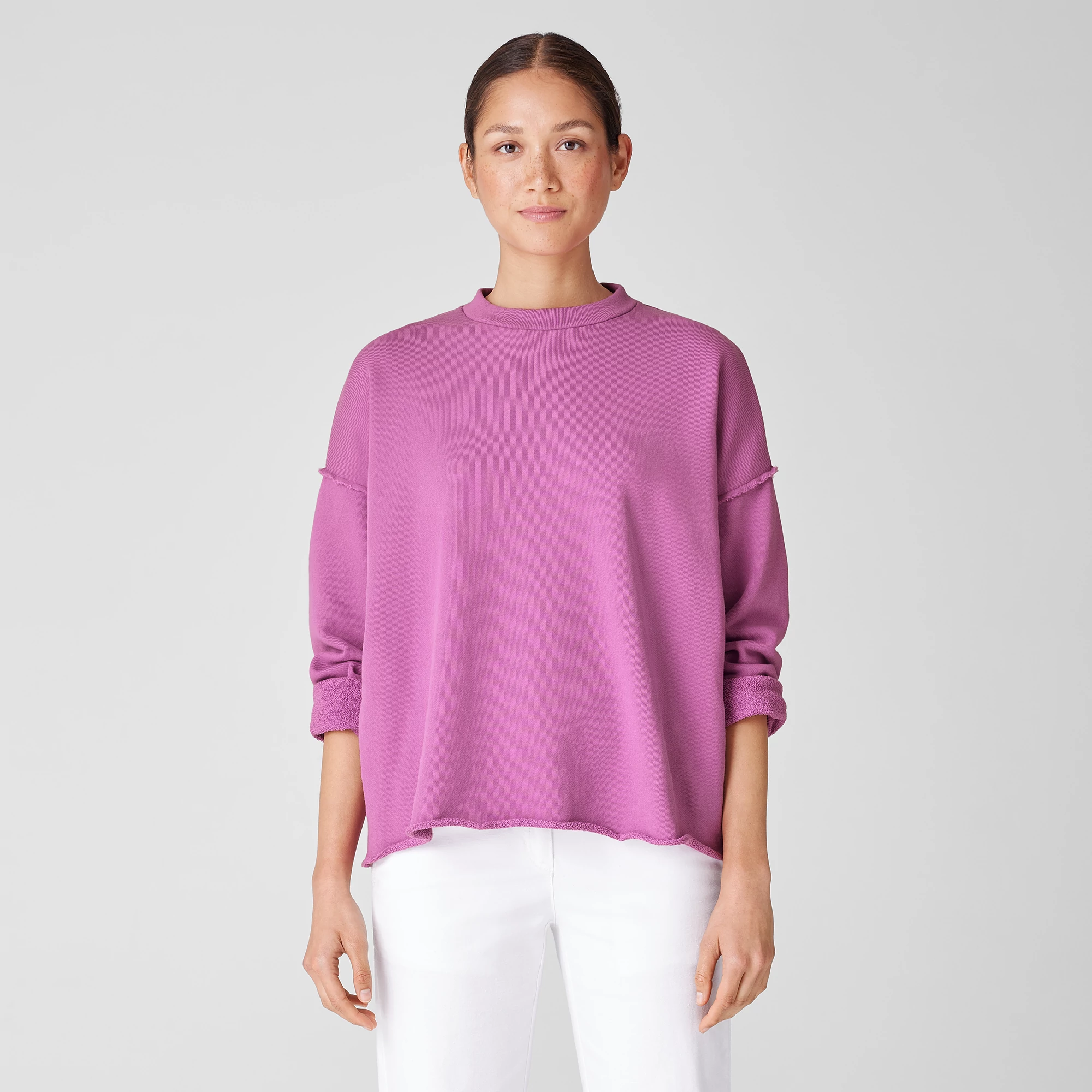 Organic Cotton French Terry Box-Top | EILEEN FISHER