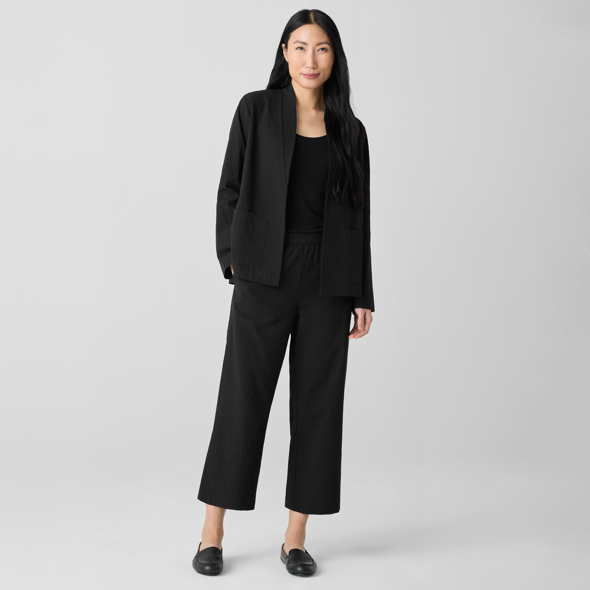 Organic Cotton Pucker Straight Pant | EILEEN FISHER