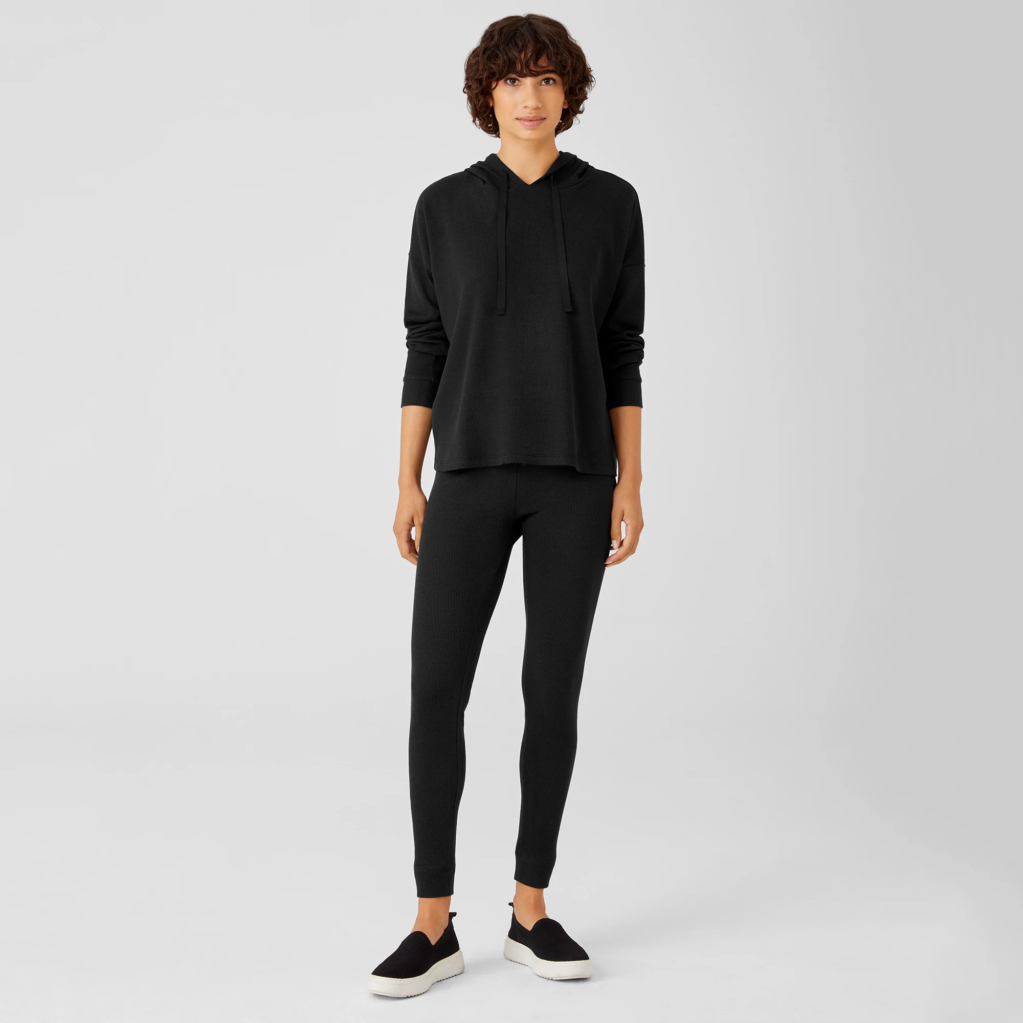 Cozy Waffle Knit High-Waisted Leggings | EILEEN FISHER