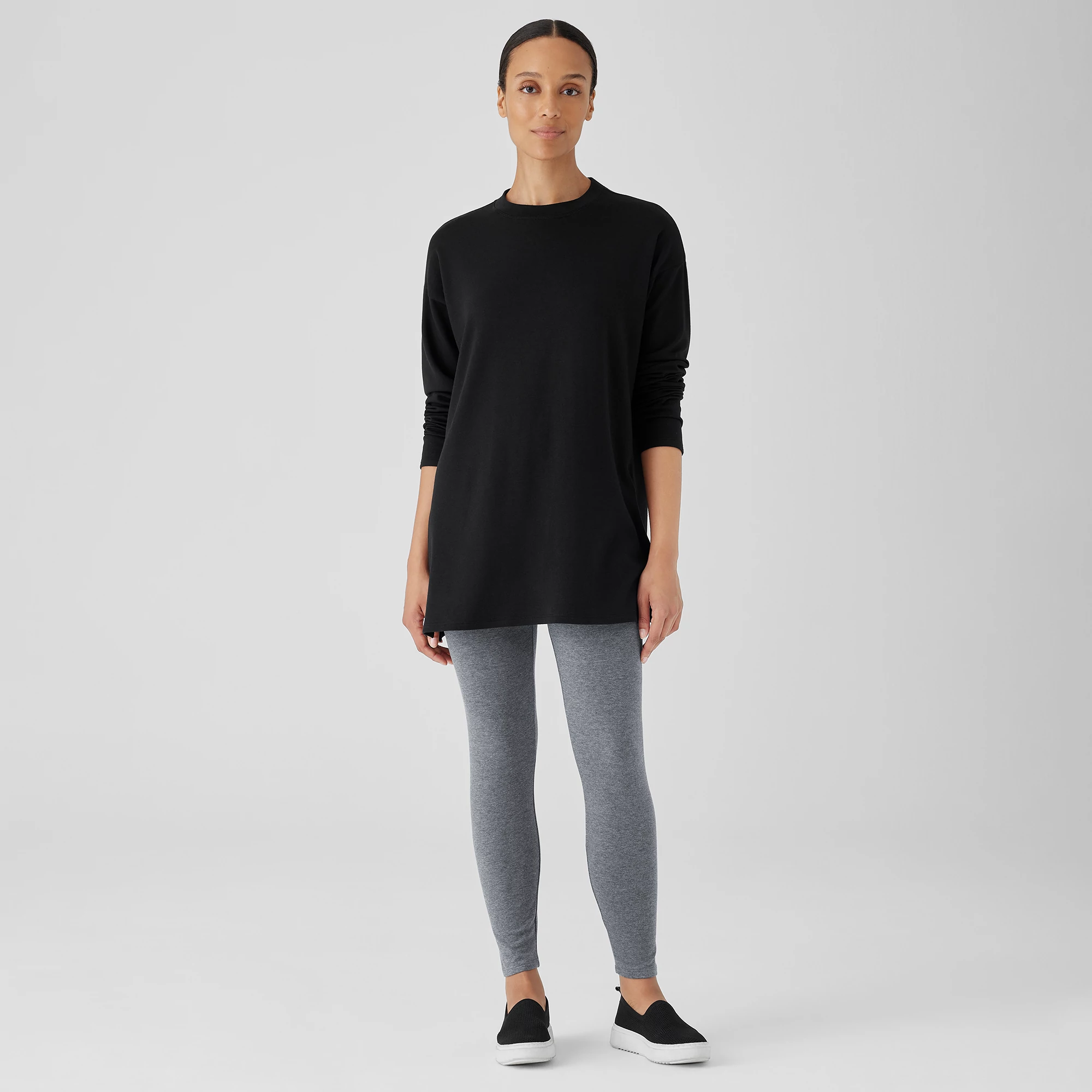 Cozy Brushed Terry Hug High-Waisted Leggings | EILEEN FISHER