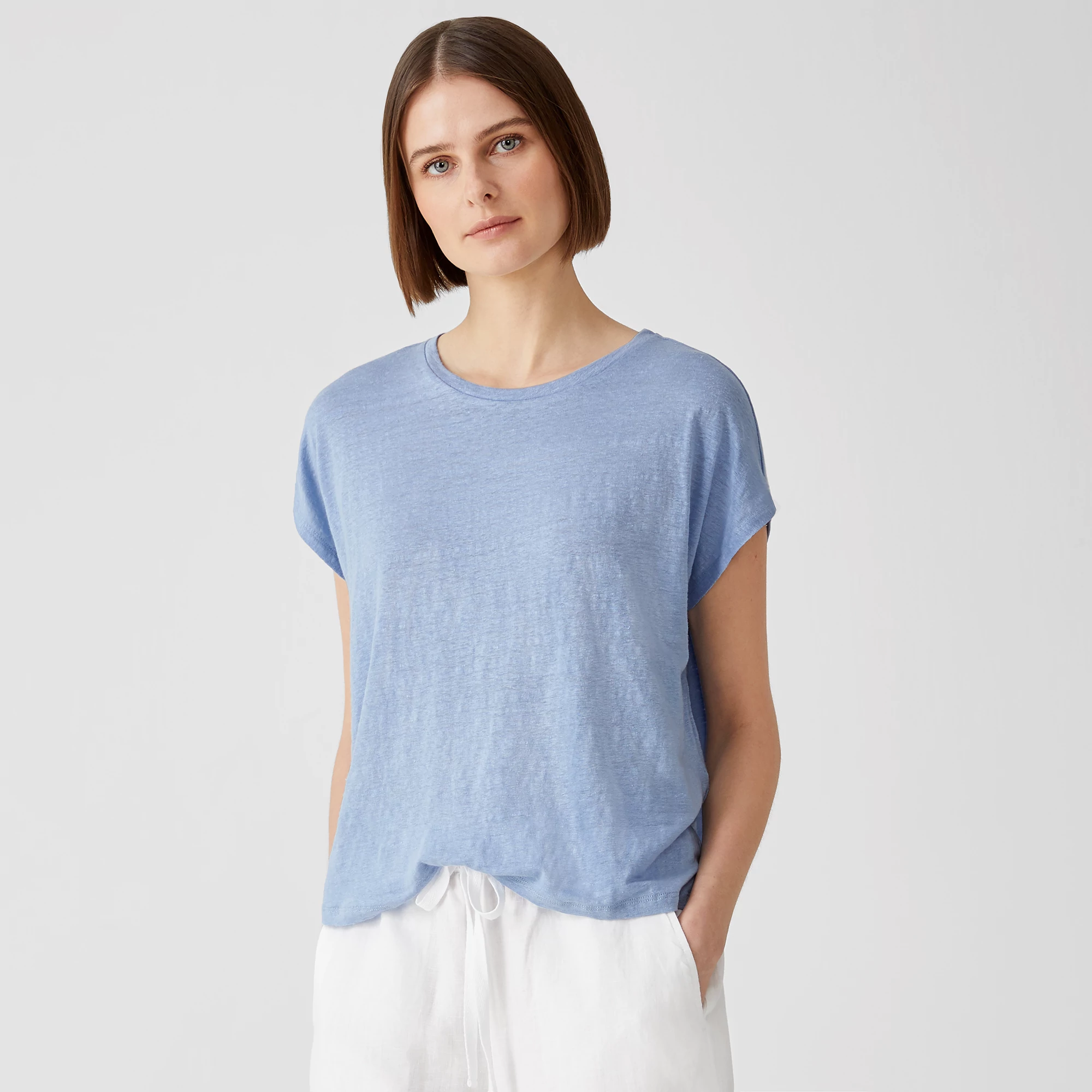 Organic Linen Jersey Square Top | EILEEN FISHER