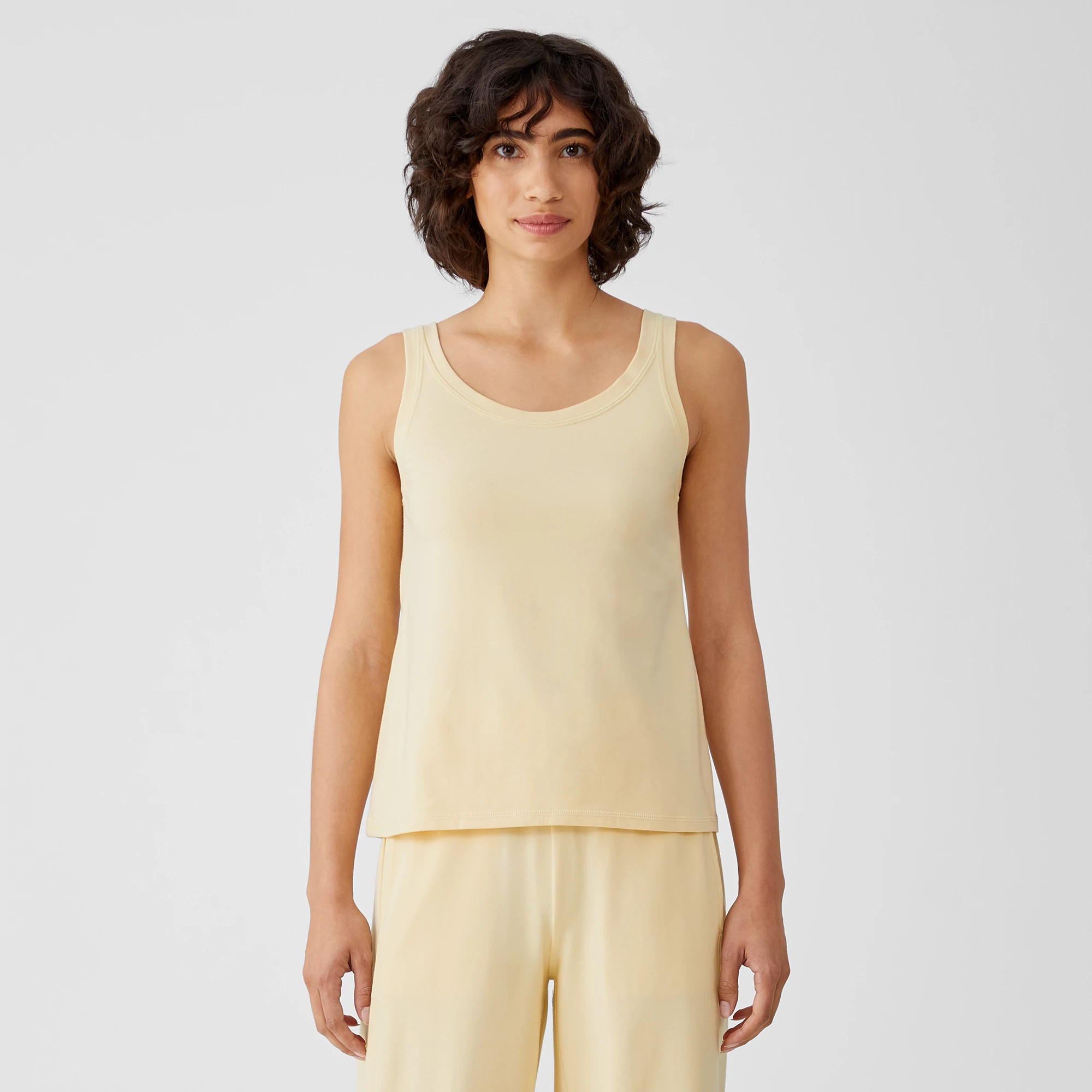 Traceable Cotton Jersey Scoop Neck Tank | EILEEN FISHER