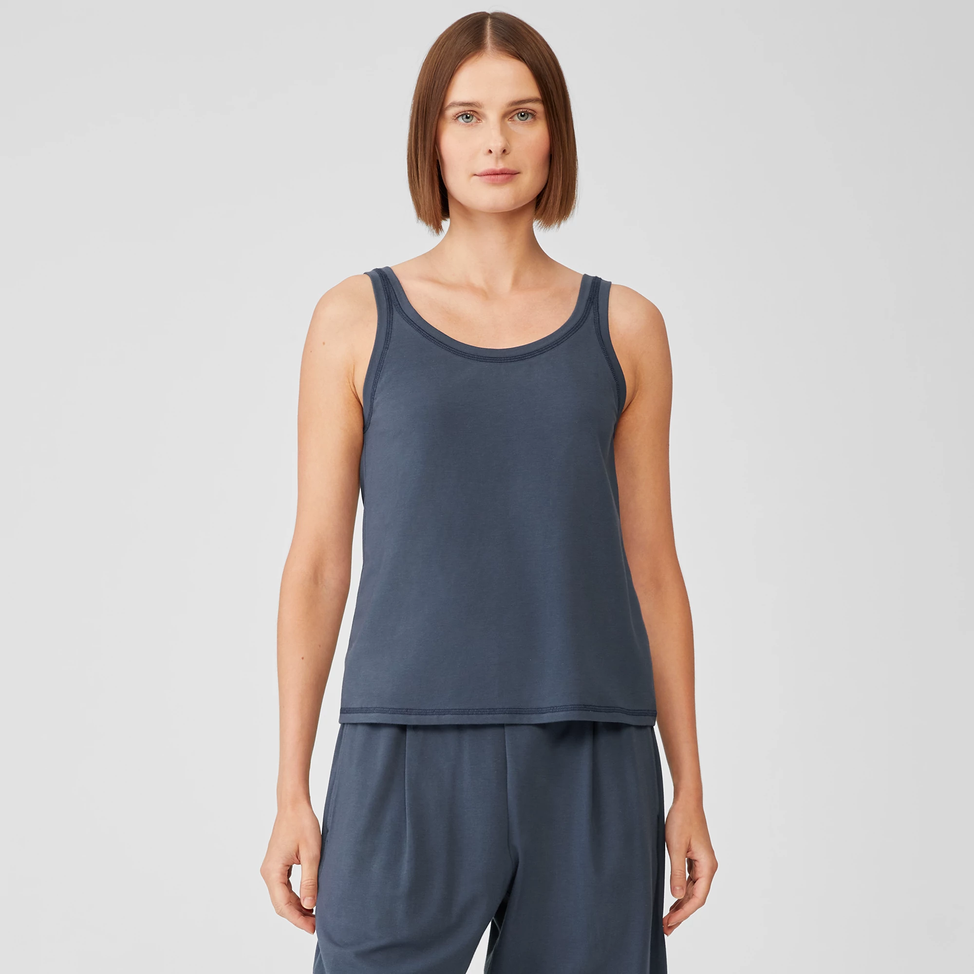Traceable Cotton Jersey Scoop Neck Tank | EILEEN FISHER