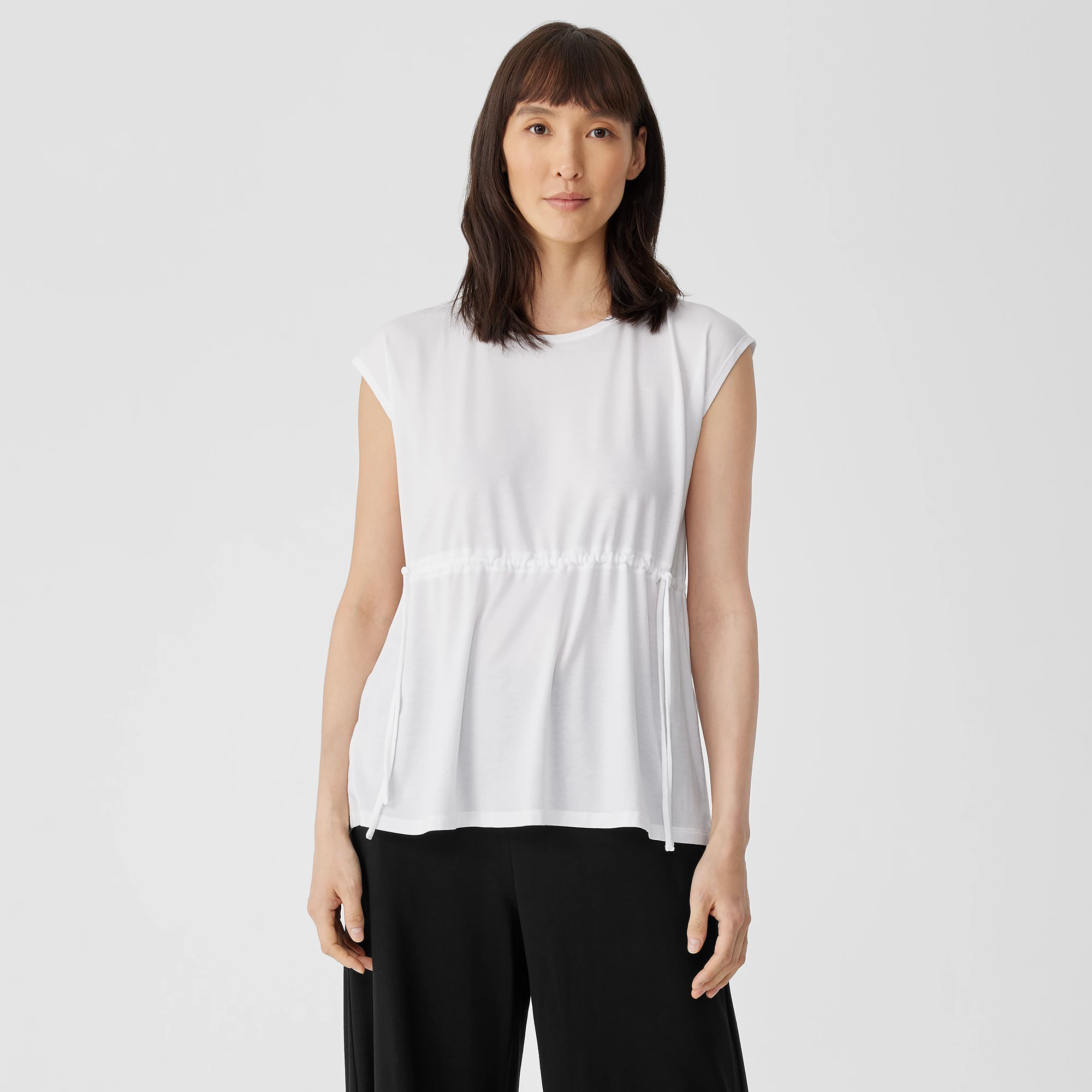 Fine Jersey Jewel Neck Top | EILEEN FISHER