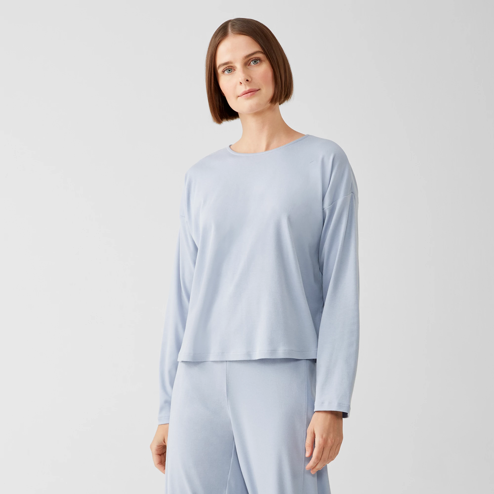 Cozy Organic Cotton Interlock Box-Top | EILEEN FISHER