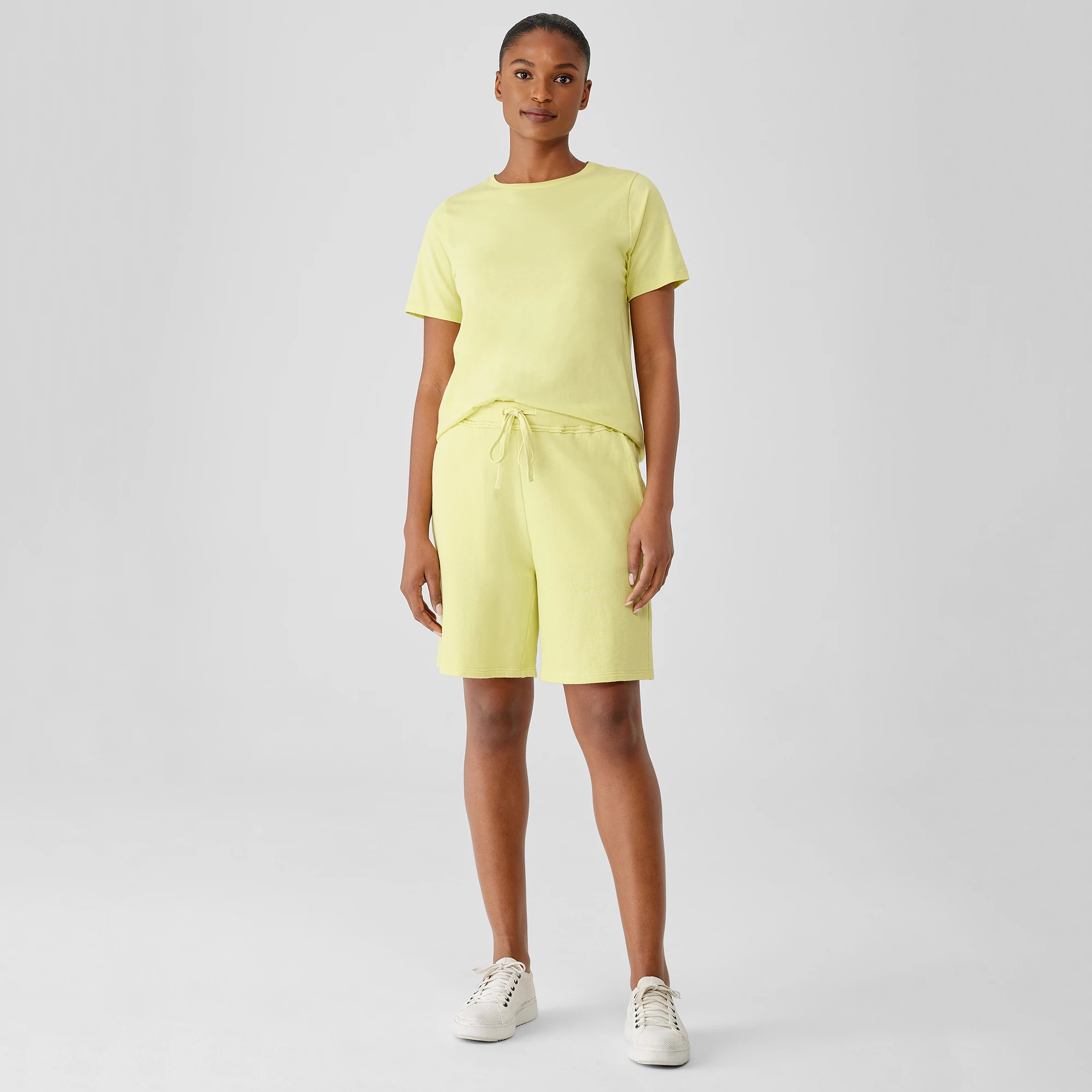 Lightweight Organic Cotton Terry Shorts | EILEEN FISHER