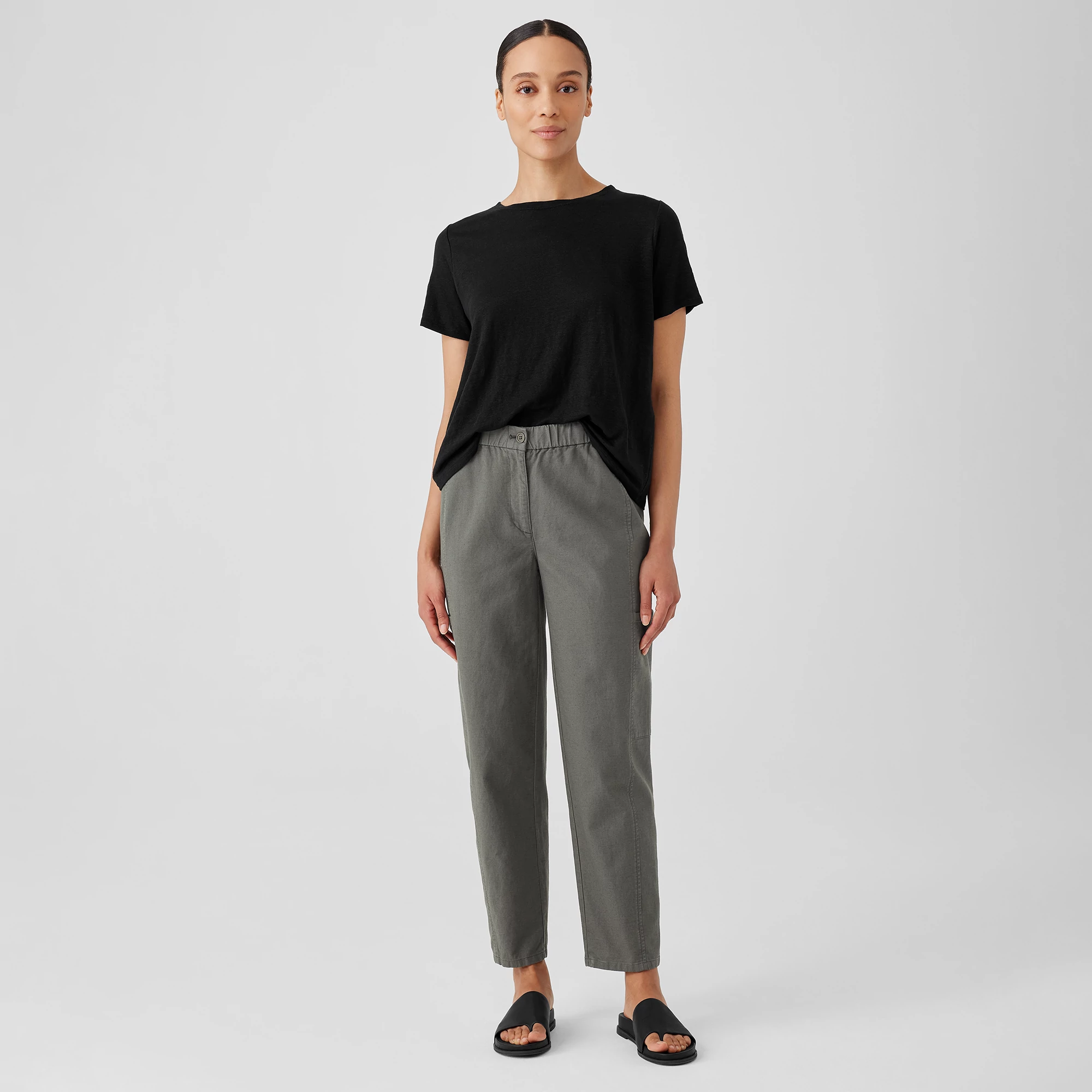 Cotton Hemp Stretch Lantern Pant | EILEEN FISHER