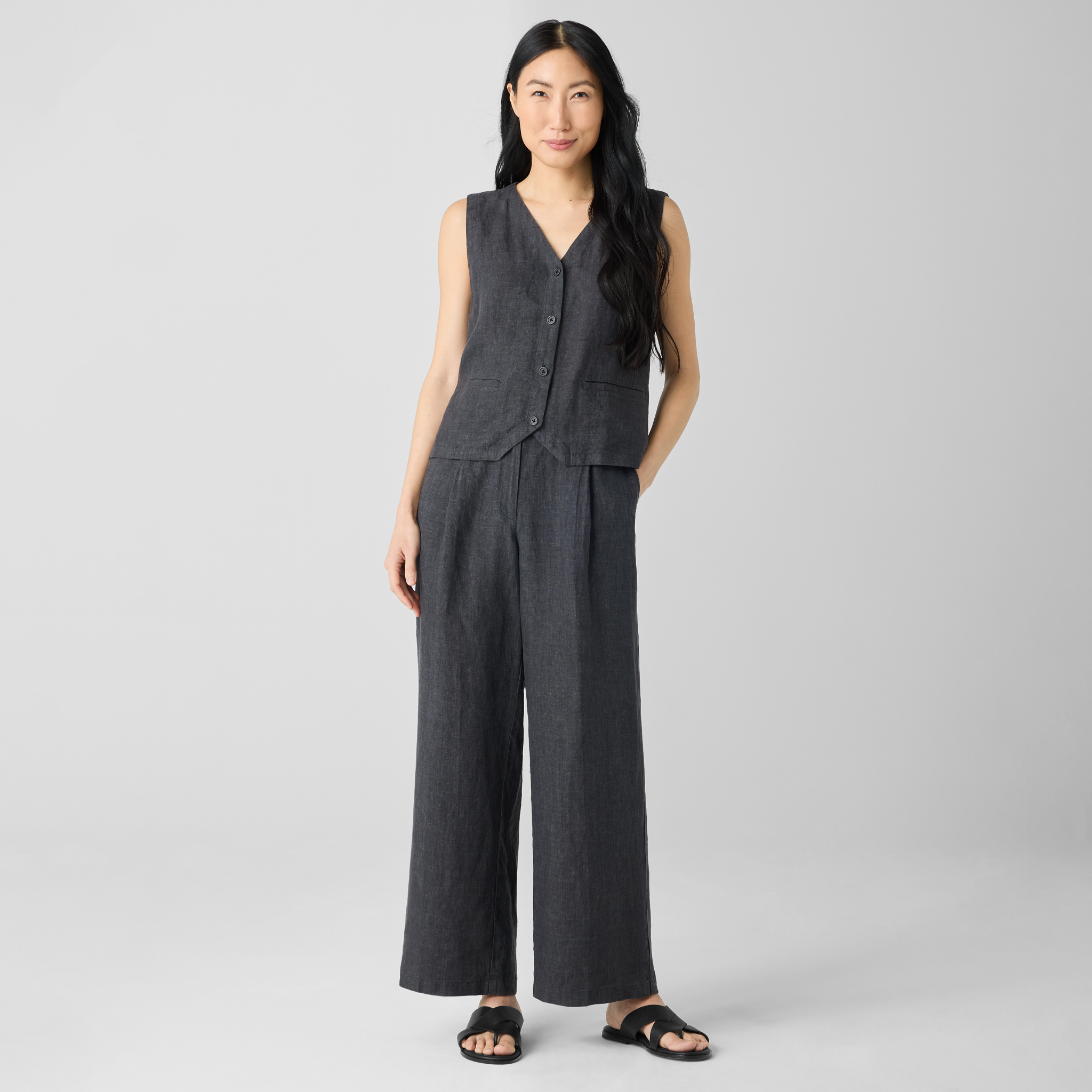 Washed Organic Linen Délavé Trouser Pant | EILEEN FISHER Washed Organic Linen Délavé Trouser Pant | EILEEN FISHER