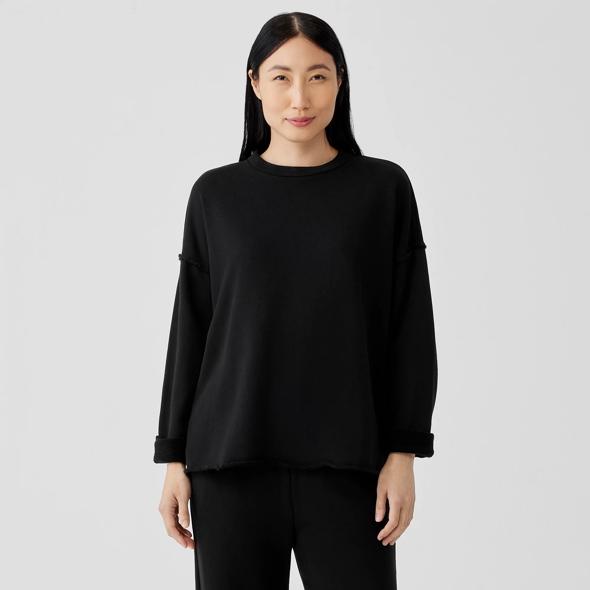 Organic Cotton French Terry Box-Top | EILEEN FISHER