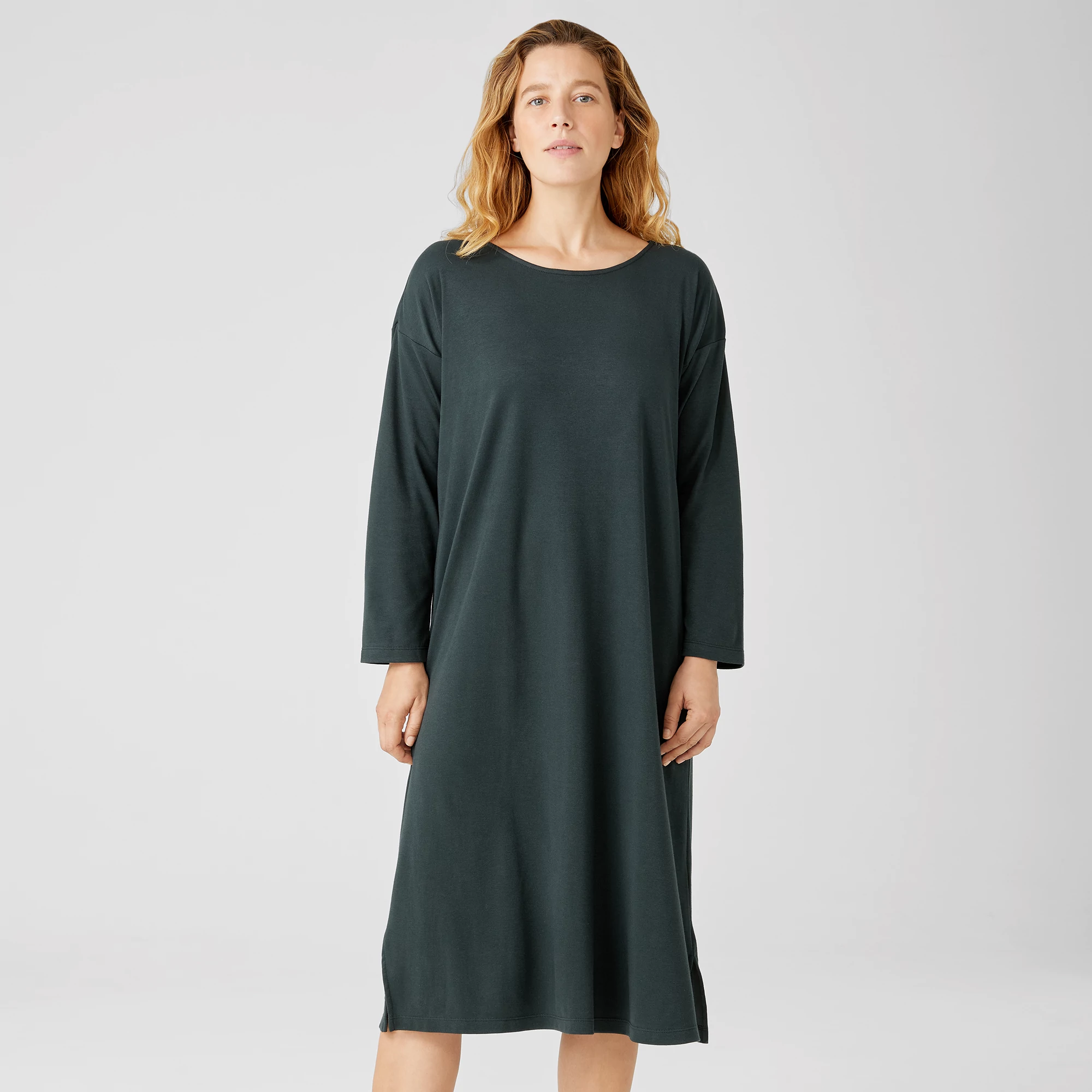 Cozy Organic Cotton Interlock Dress | EILEEN FISHER