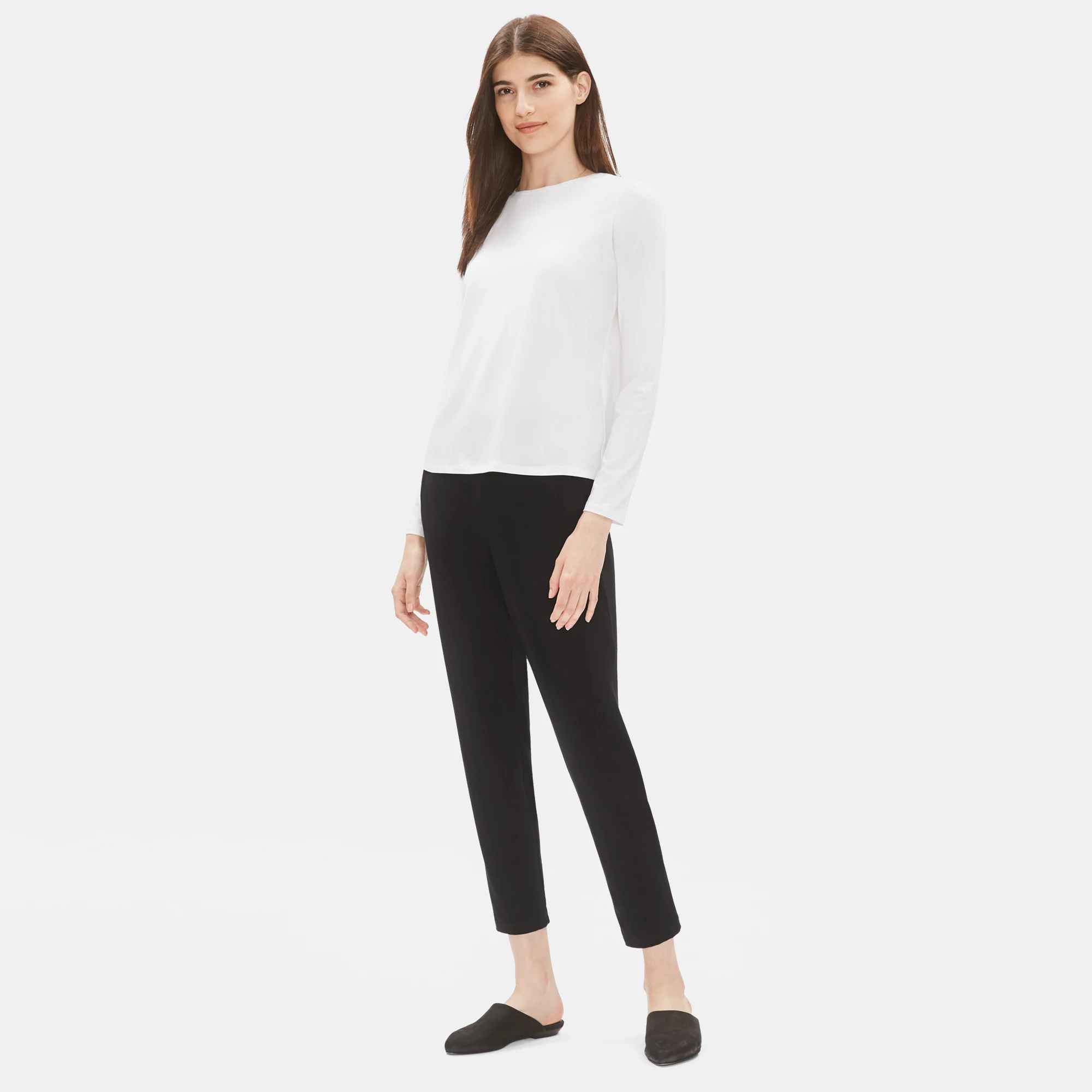 System Lightweight Viscose Jersey Crew Neck Top | EILEEN FISHER